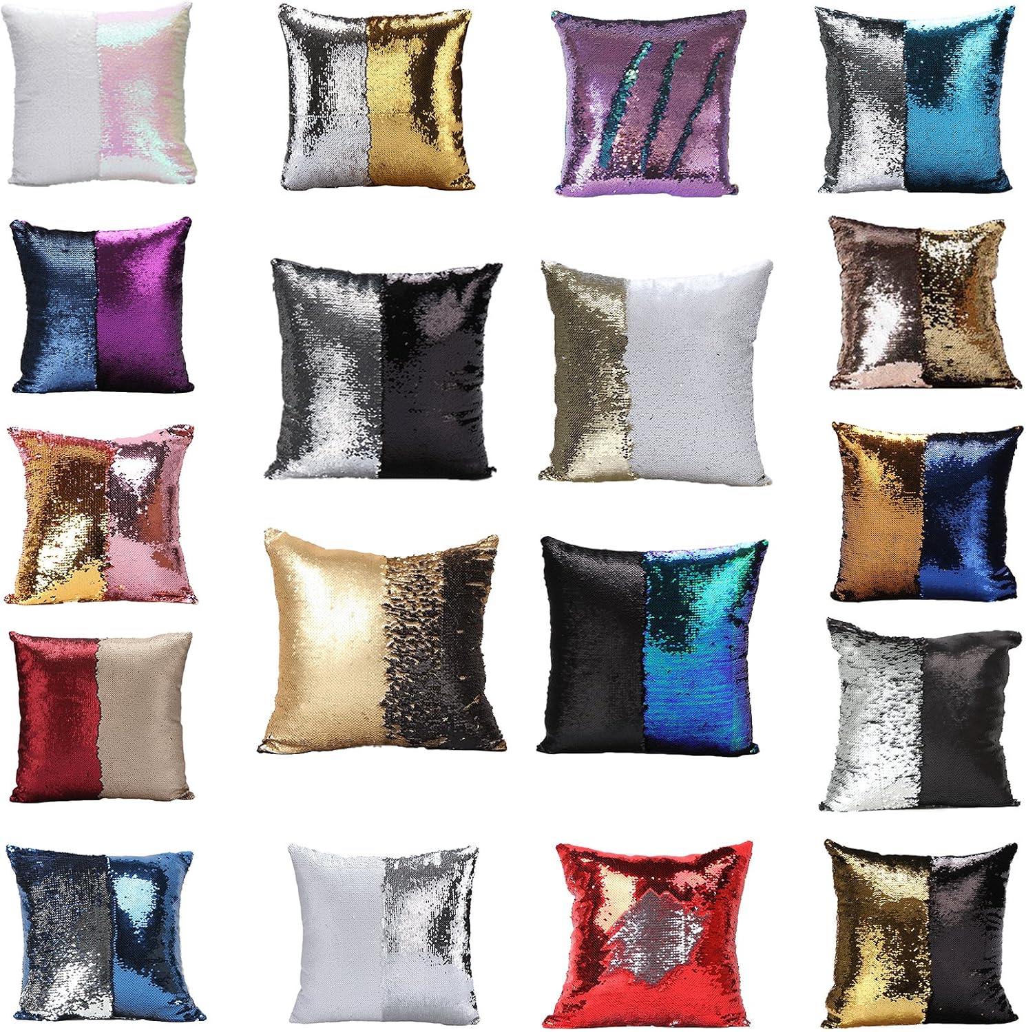 Amazon.com: Mermaid Sequin Pillows, Reversible Sequin Color Changing ...