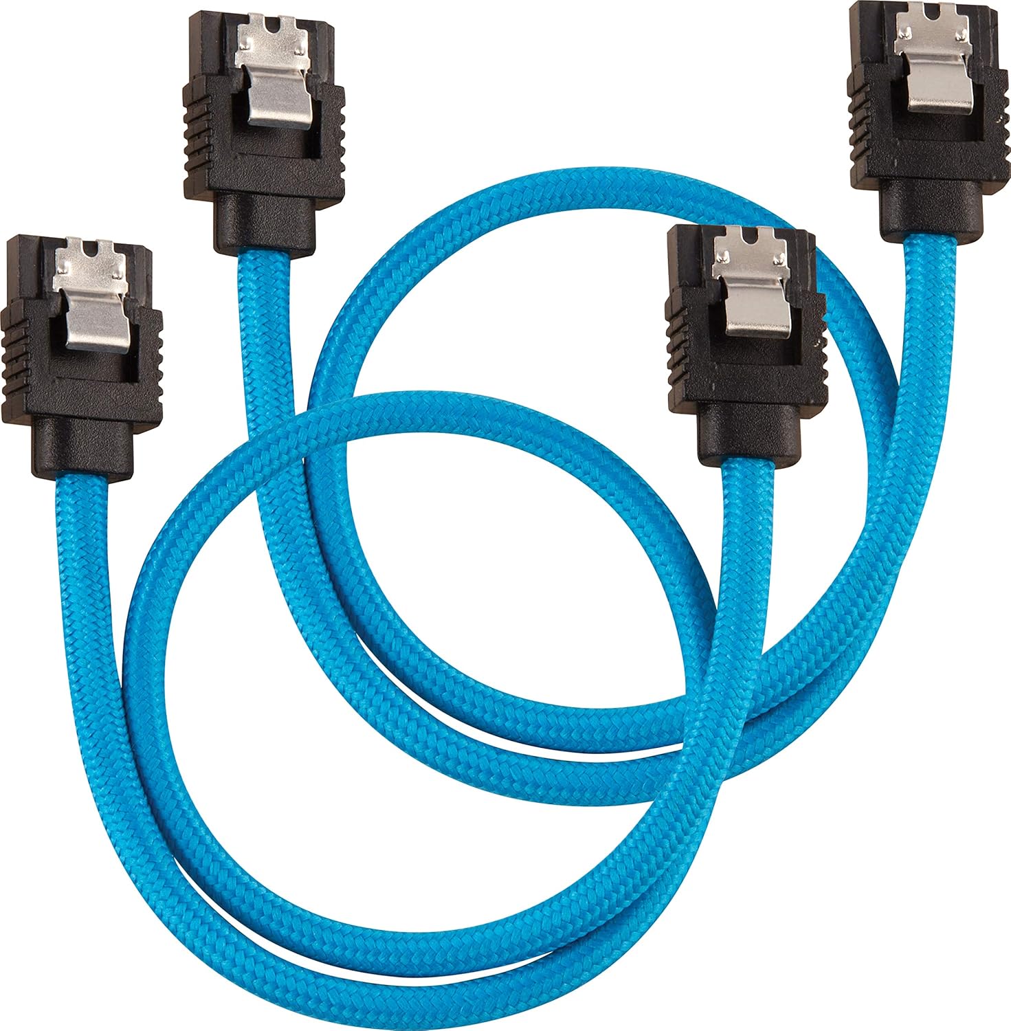Corsair Premium Sleeved SATA Cable - SATA 6Gbps 30cm, Blue : Amazon.co ...