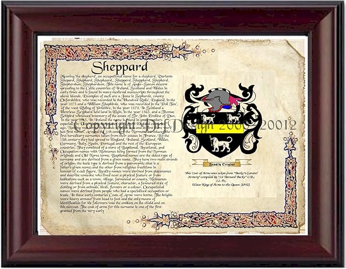 Amazon.com: Sheppard Coat of Arms/ Family Crest on Fine Paper and ...