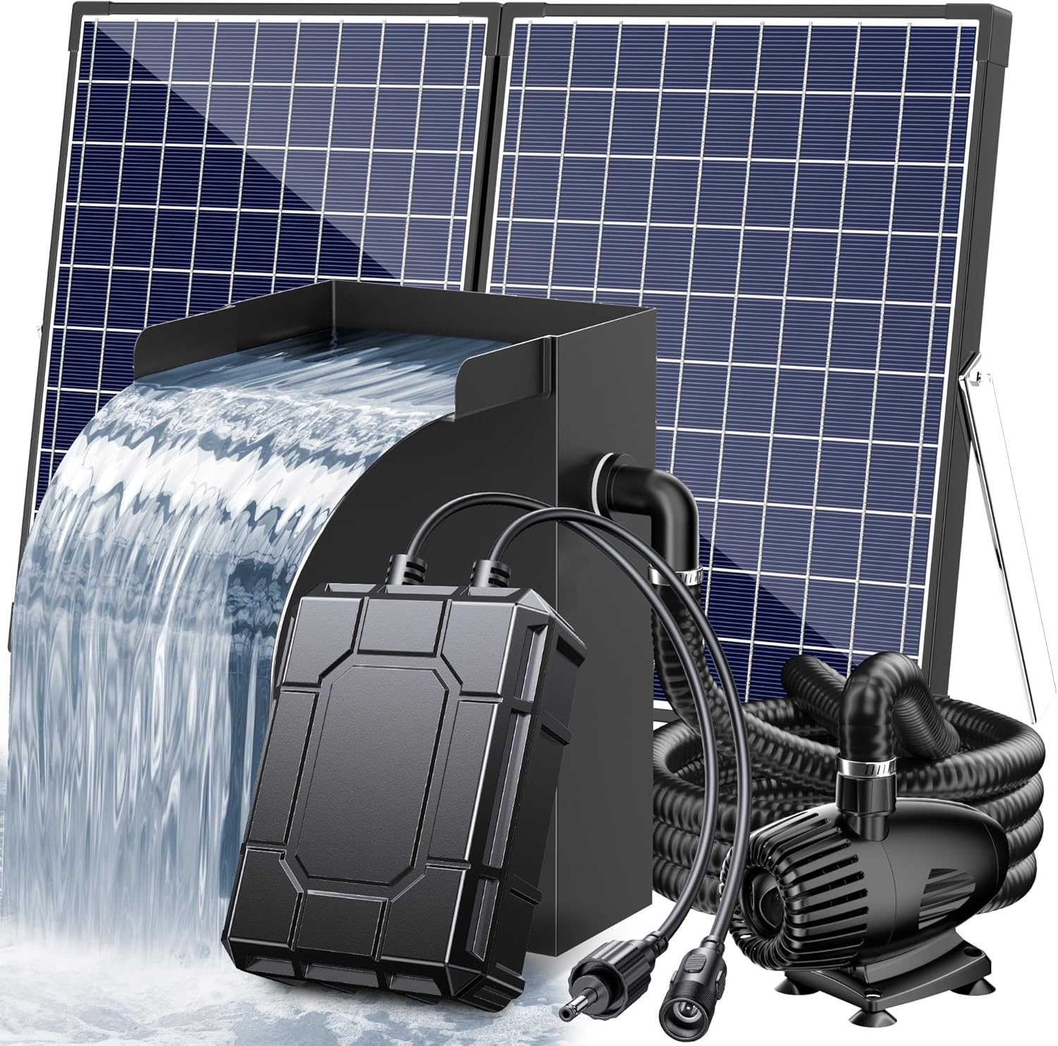 Amazon.com: POPOSOAP 55W Solar Pond Waterfall Box with Fountain Pump ...