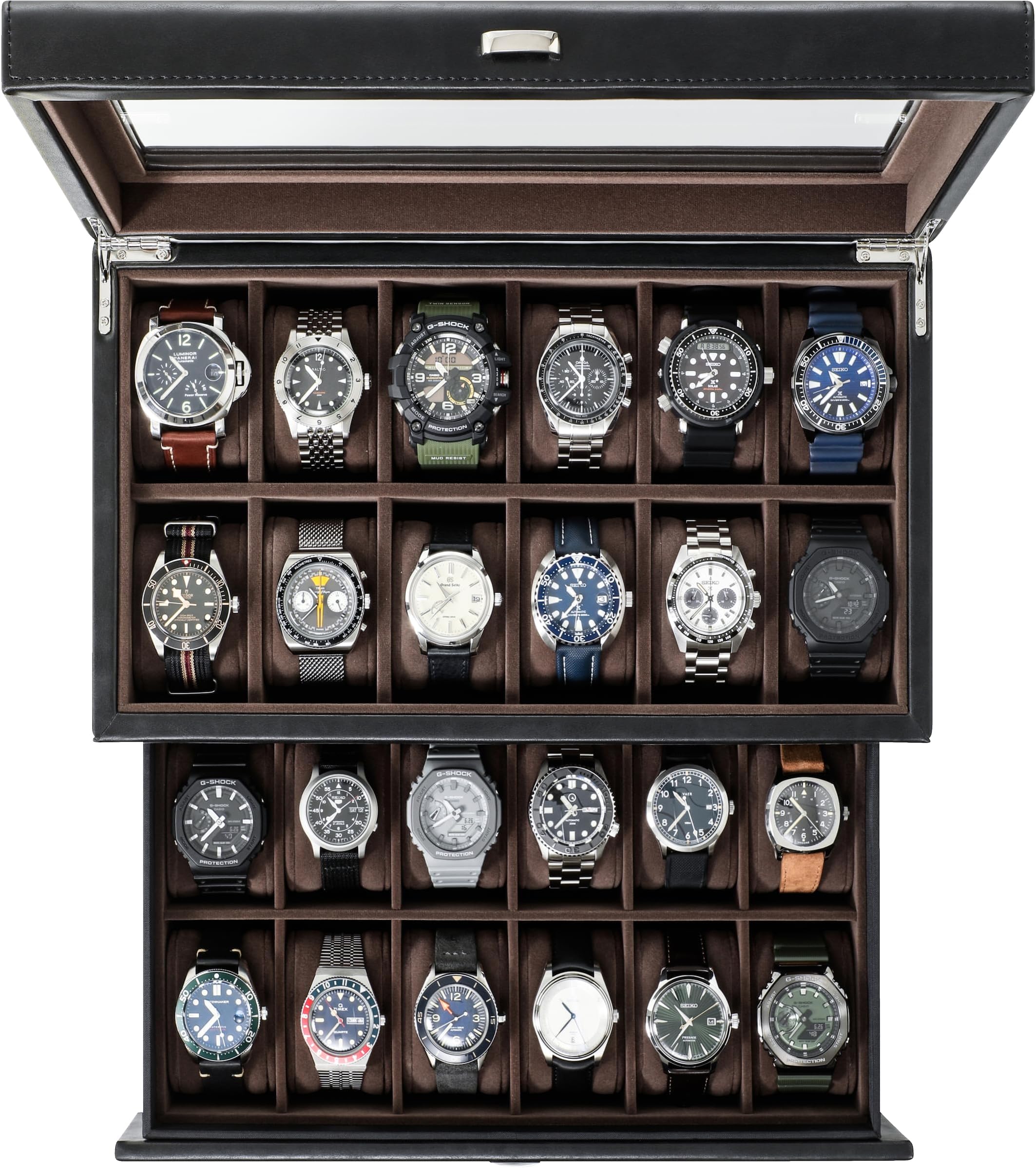 Amazon.com: Lifomenz Co Watch Jewelry Box for Men 6 Slot Watch Box,6 ...