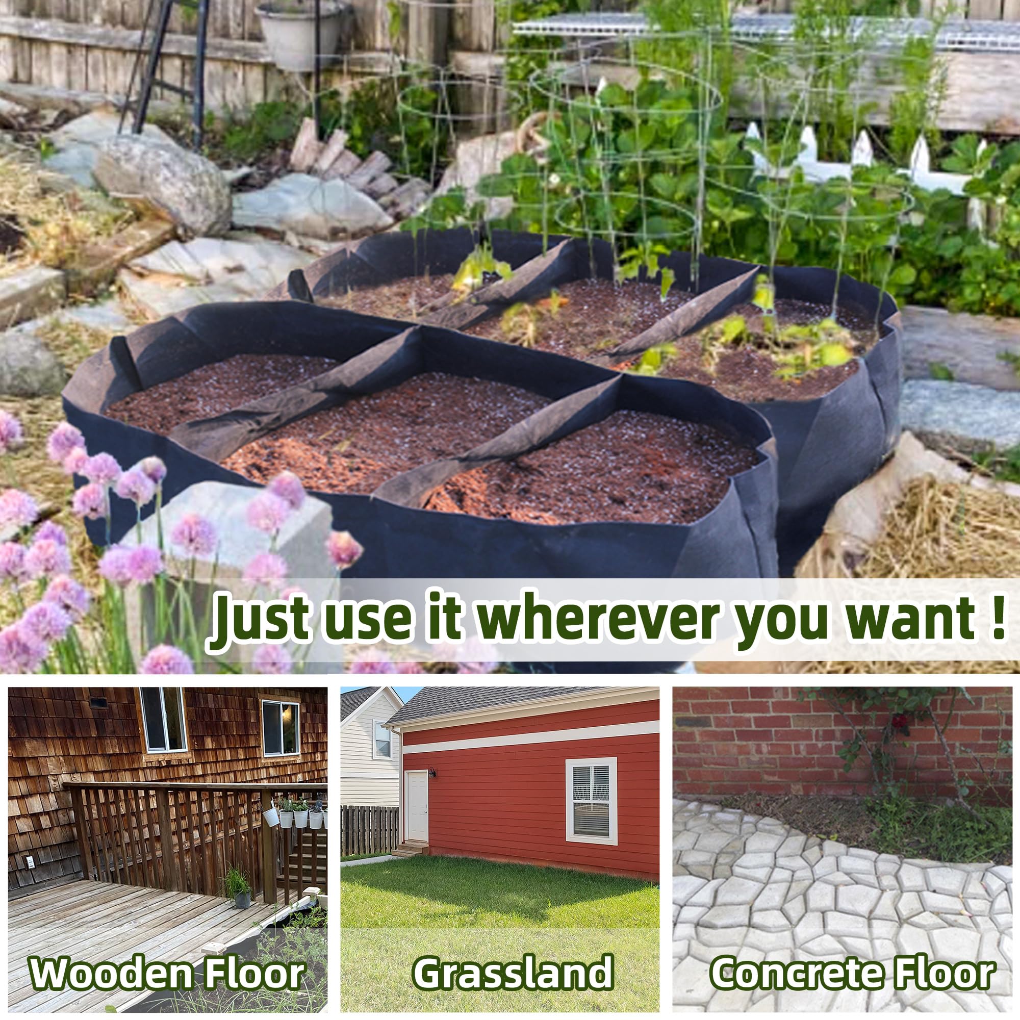 Snapklik.com : Raised Garden Beds Outdoor, 5x25x1ft Fabric Raised Beds ...
