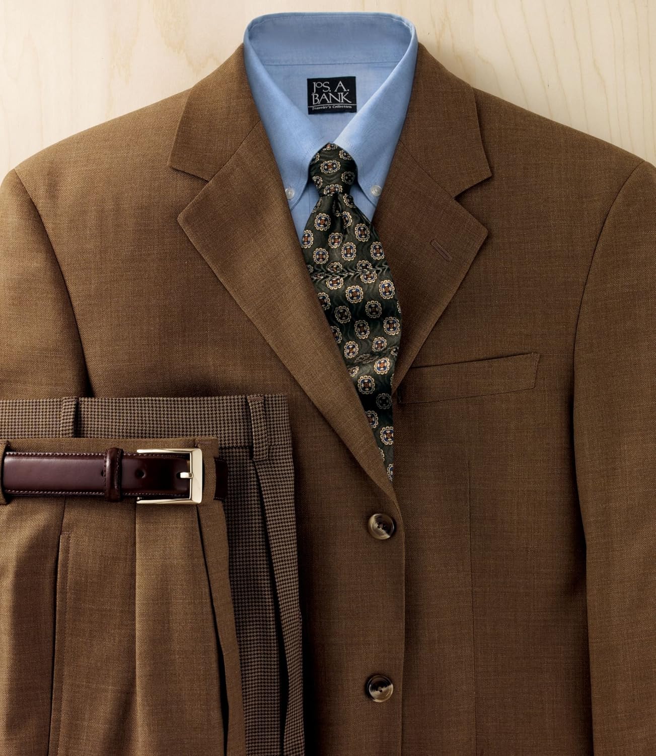 Jos. A. Bank Trio 3-Button Wool Suit (TAN, 48 LONG) at Amazon Men’s ...