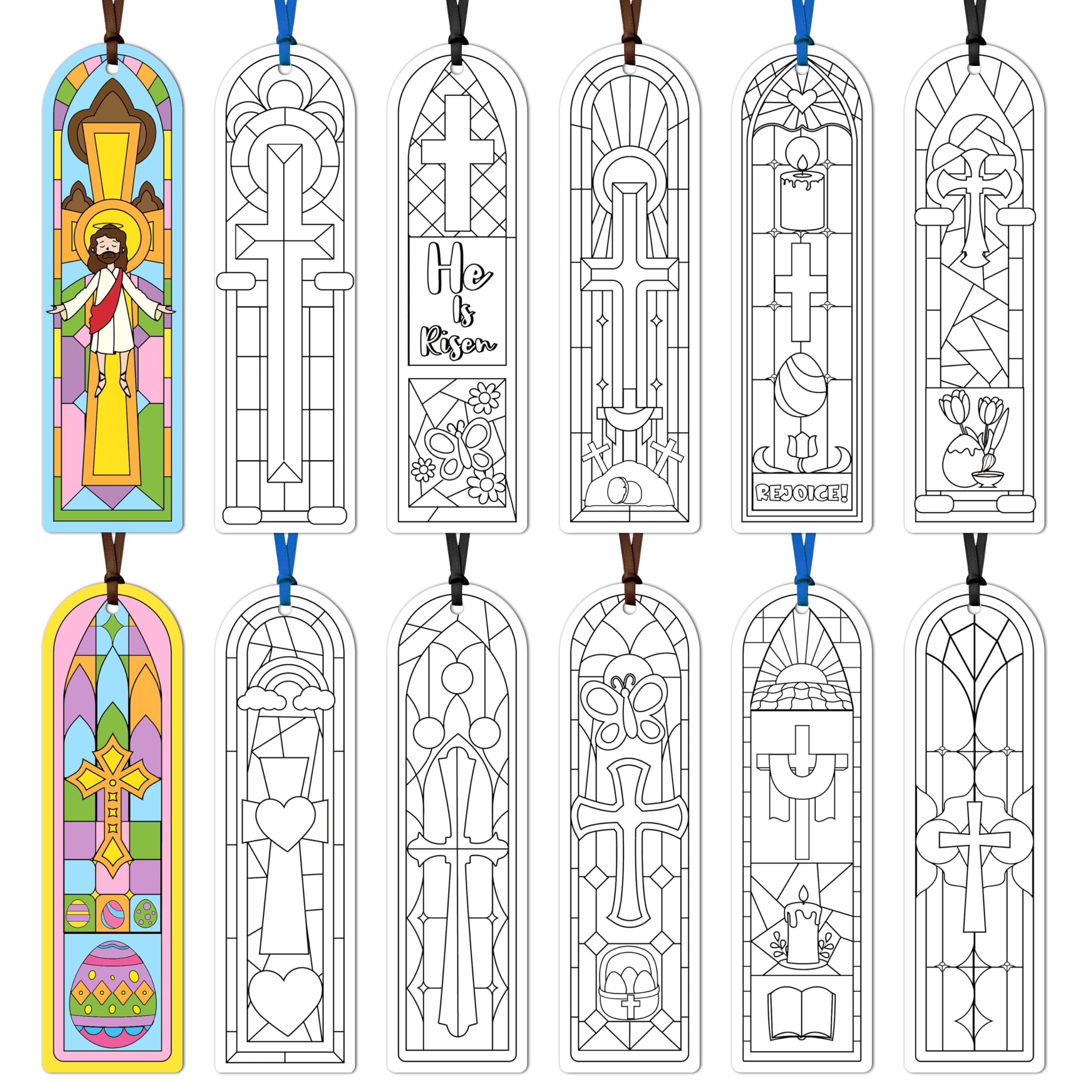 Snapklik.com : Easter He Is Risen Color Your Own Bookmarks For Kids ...