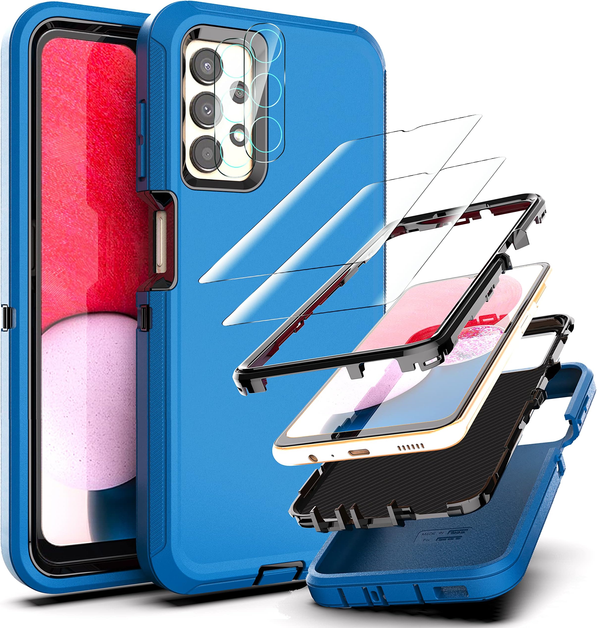 Amazon.com: for Samsung Galaxy A13 4G-5G Case: with Explosion-Proof Film[2 Pack] and Camera Lens ...