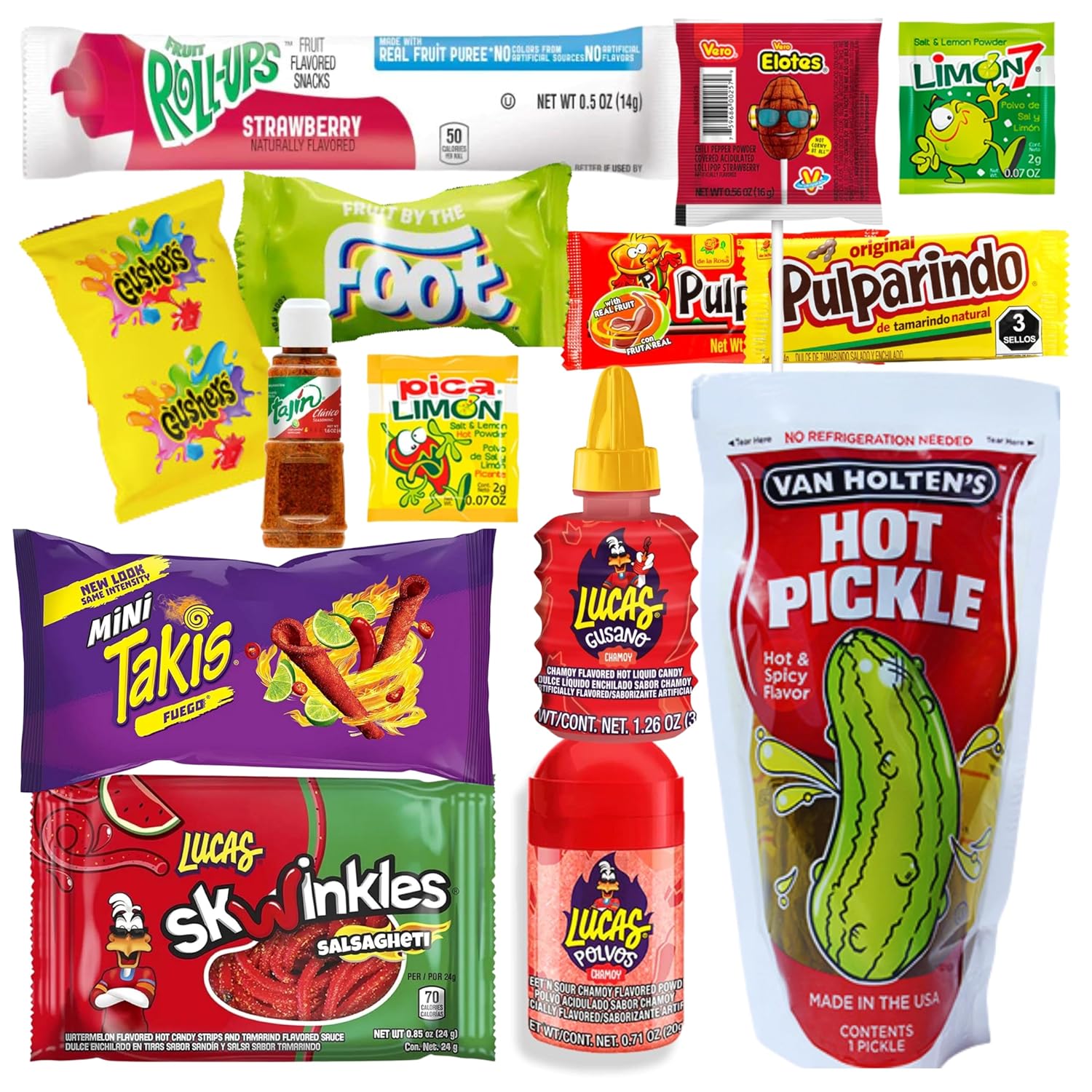 The Full Tiktok Hot & Spicy Pickle Kit With Candy; Chamoy Pickle Kit-Inspired, Includes Fruit ...