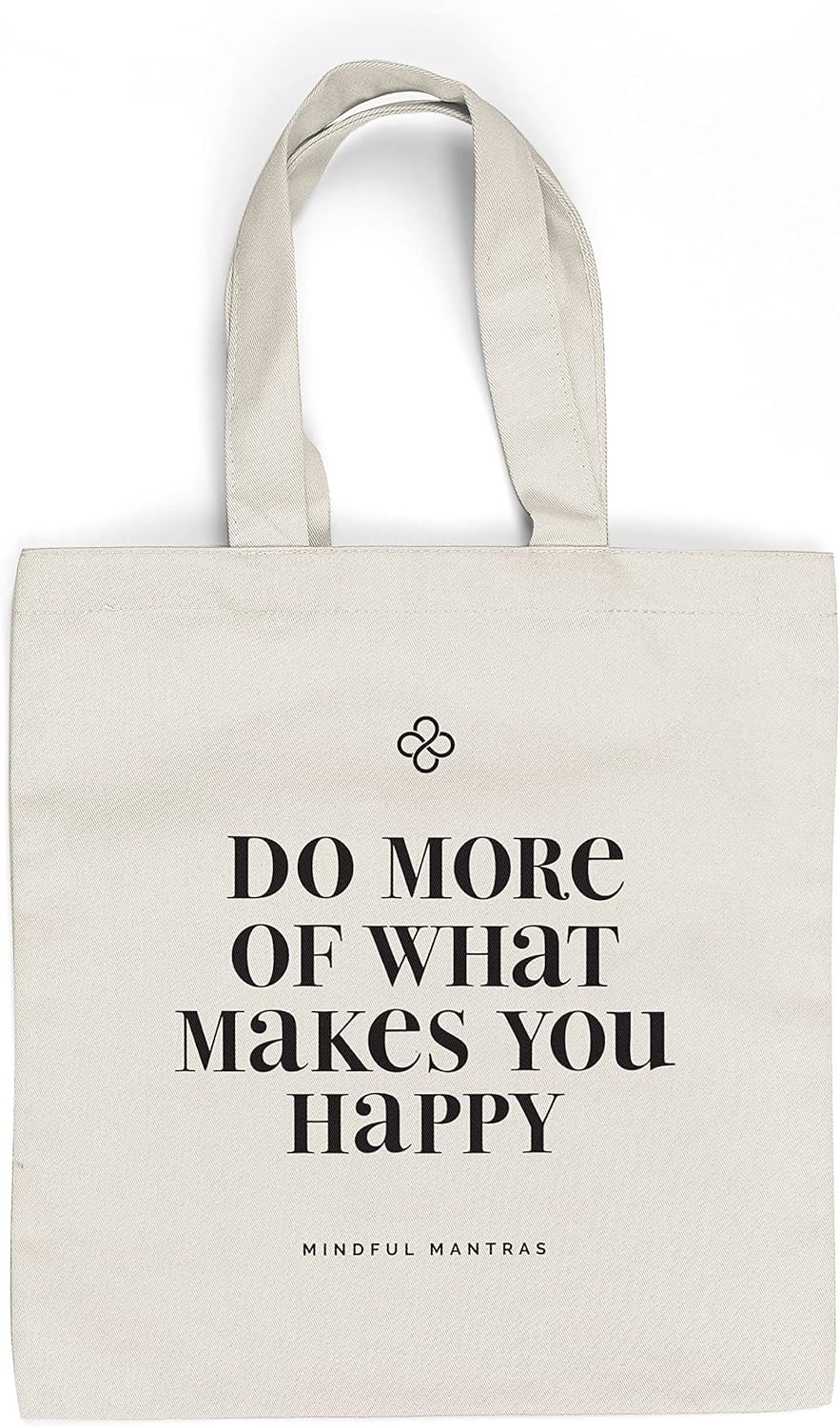 Amazon.com: Inspirational CANVAS TOTE BAG DO MORE THAT MAKES YOU HAPPY ...