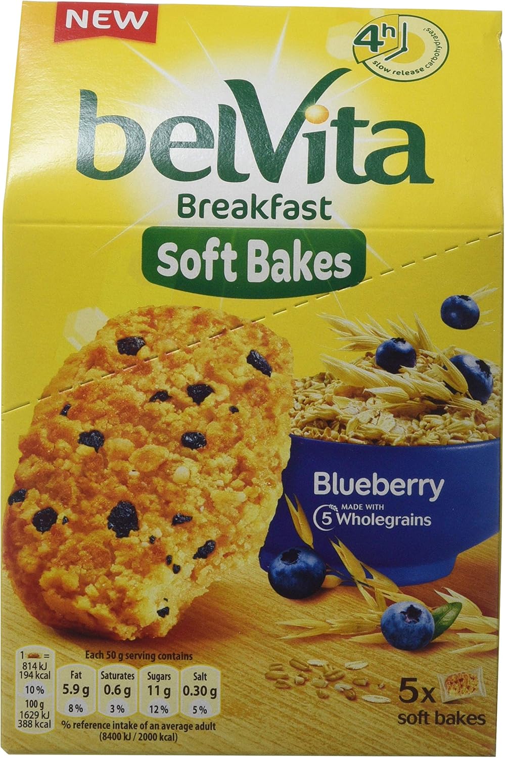 BelVita Breakfast Soft Bakes Blueberry Biscuits, 250 g, Pack of 6 ...