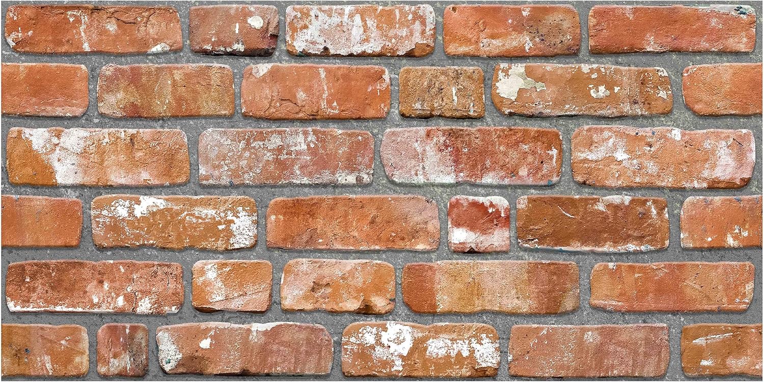 Amazon.com: Dundee Deco 3D Wall Panels Brick Effect - Cladding, Red ...