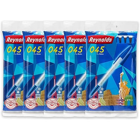 Lot de stylos 045 à bille carbure de Reynolds, sans bavures, bleu 50 ...