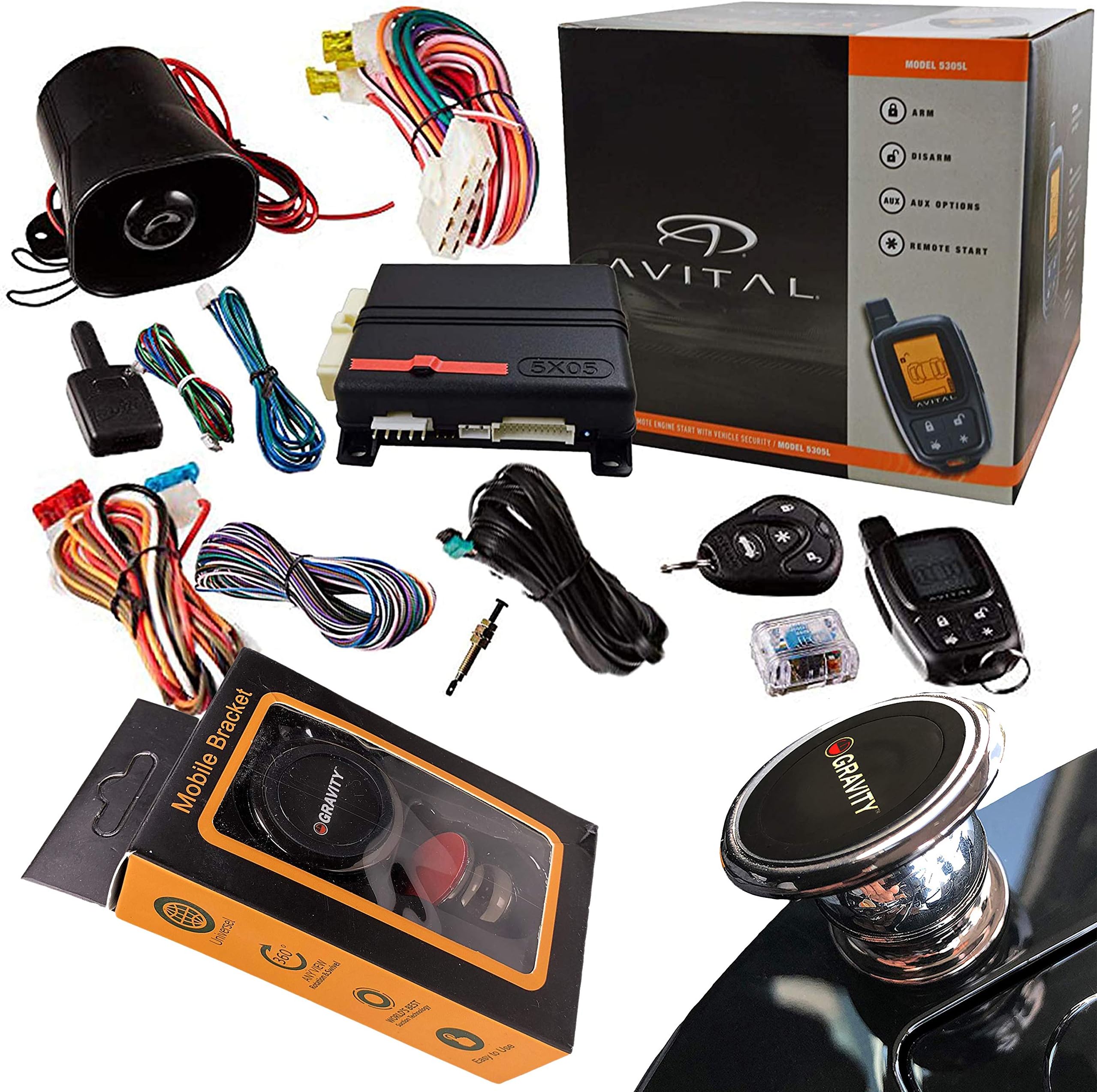 Amazon.com: Avital 5303L Car Alarm Remote Start and Keyless Entry ...