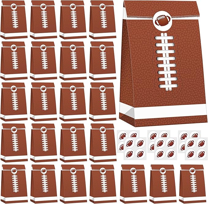 Amazon.com: durony 24 Pack Football Gift Bags Paper Treat Bags Football ...