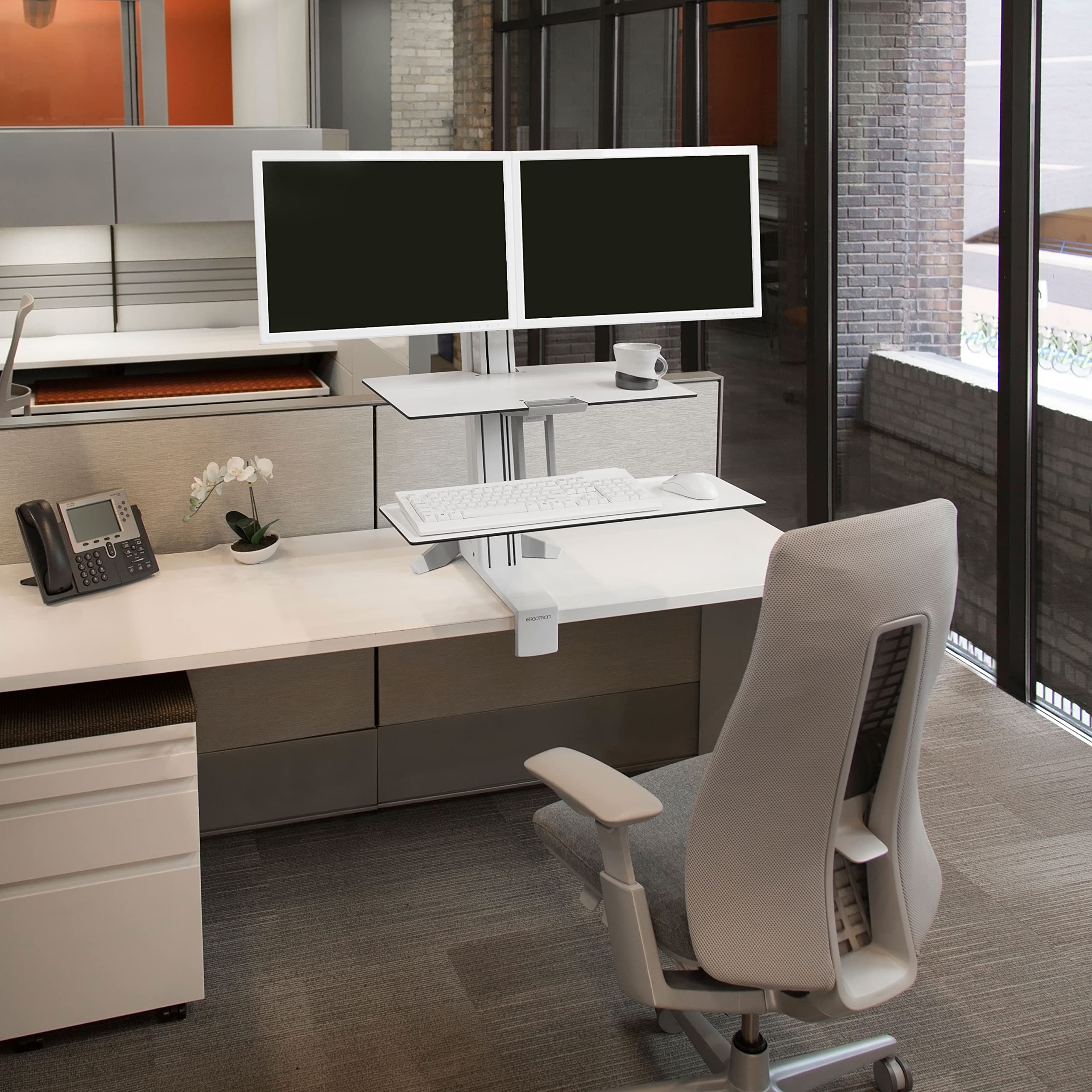 Snapklik.com : Ergotron WorkFit-S Dual Monitor Standing Desk Converter ...