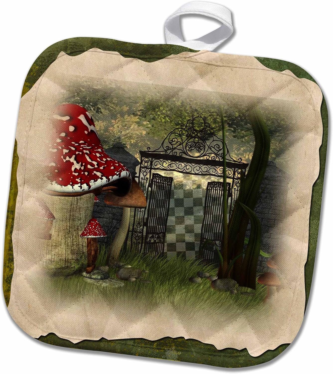 Amazon.com: 3D Rose Big Mushrooms in Red and Checkered Path Through The ...