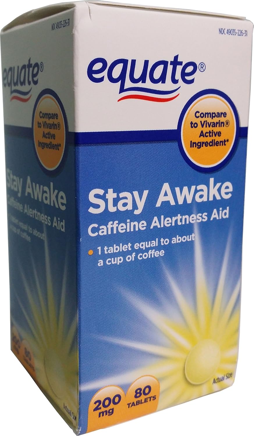 Amazon.com: Equate Stay Awake Caffeine Alertness Aid, 80 Tablets, 200 ...