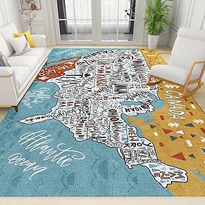Amazon.com: USA Map Kids Learning Area Rugs, USA Map Classroom Learning ...