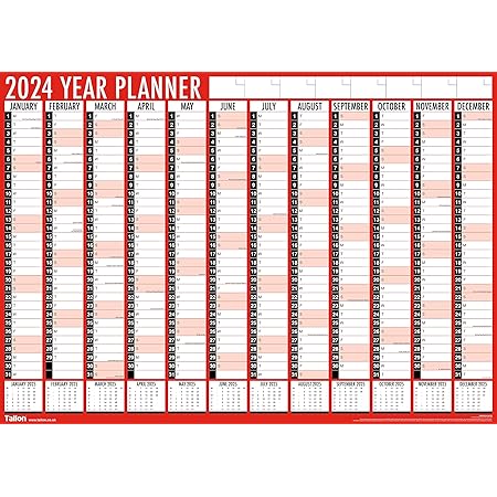 2024 Year Wall Planner A1 Calendar Large 85cm X 58cm Laminated ...
