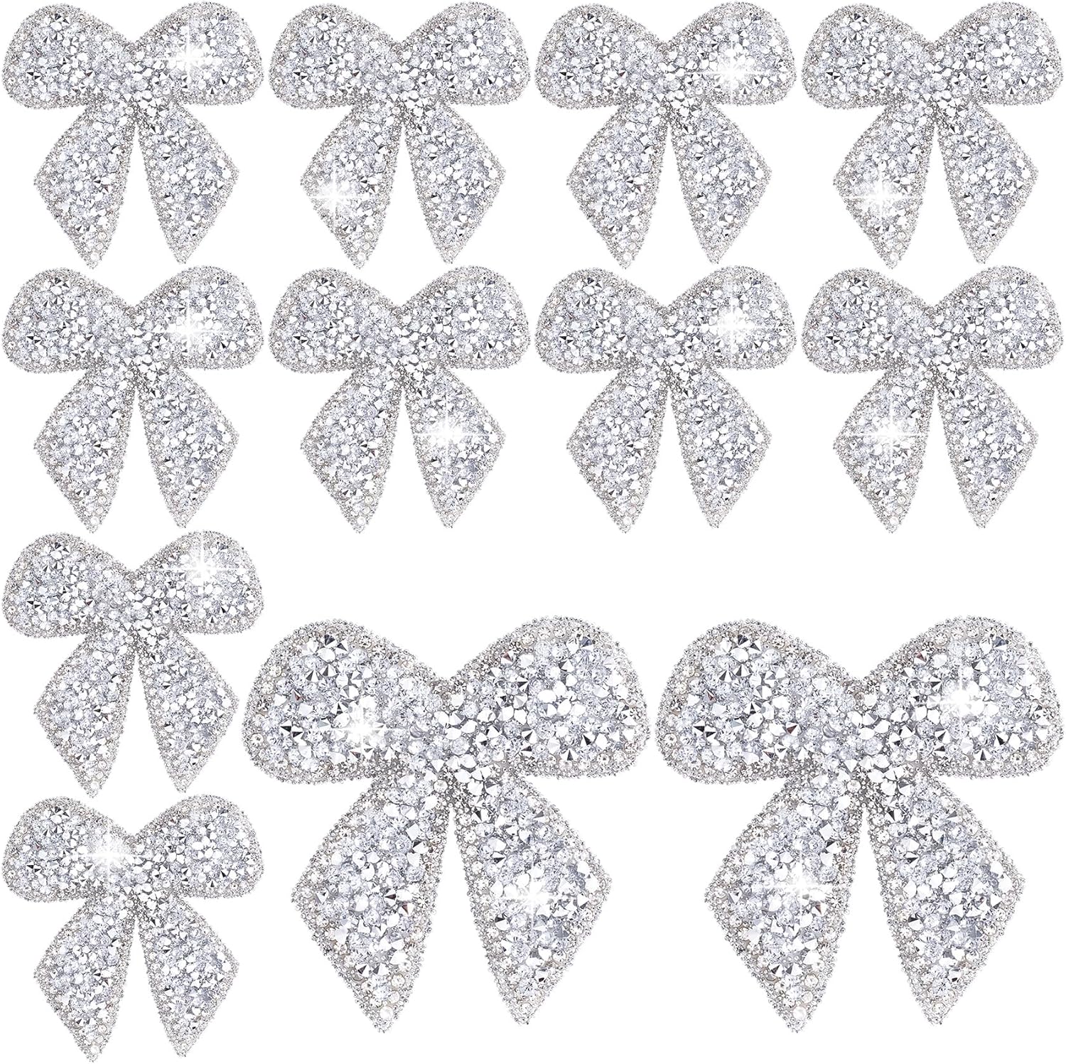 Amazon.com: SmallCat 12 Pcs Bow Rhinestone Patches, Glitter Bowknot ...