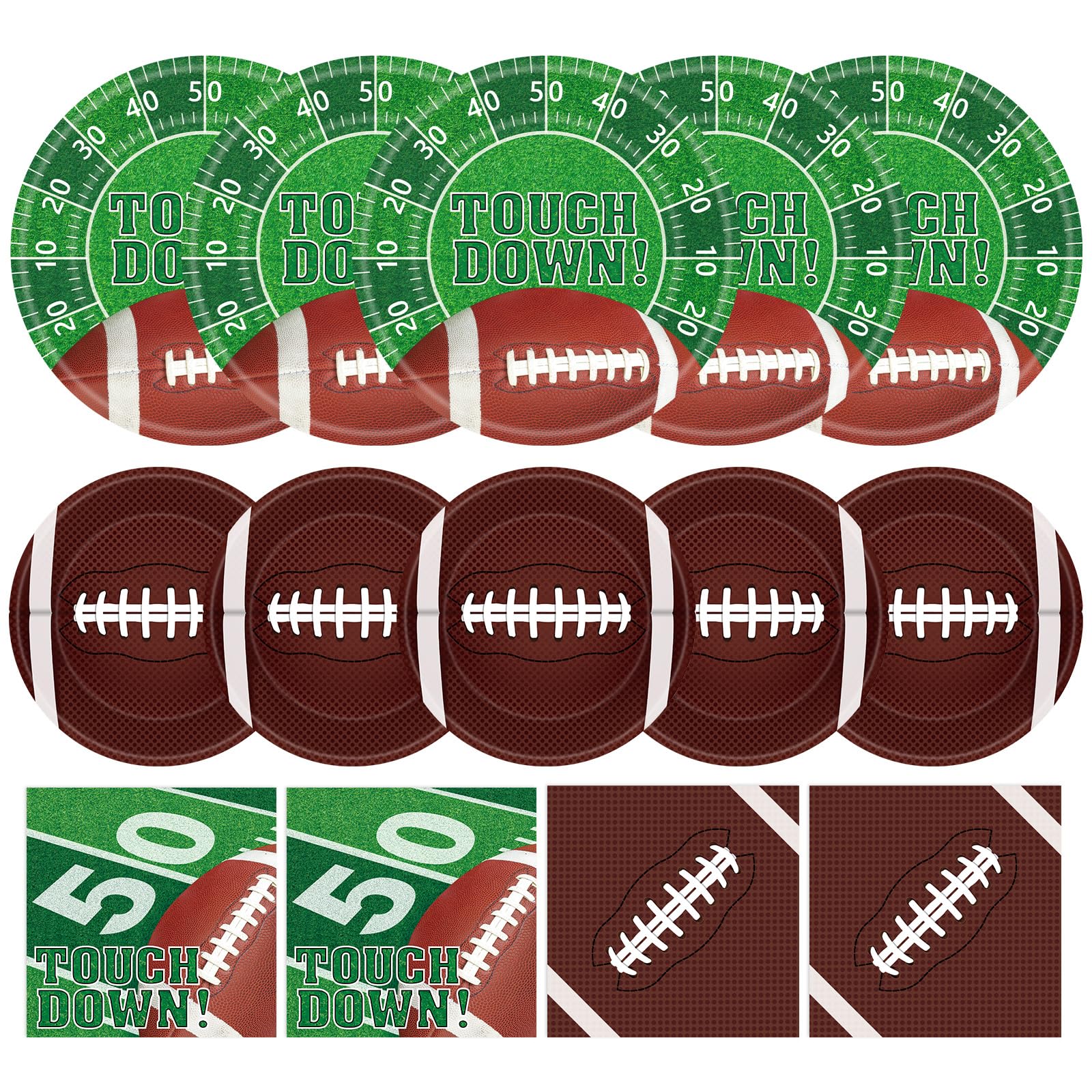 Amazon.com: 96 Pcs Football Party Supplies Kit - Football Plates and ...