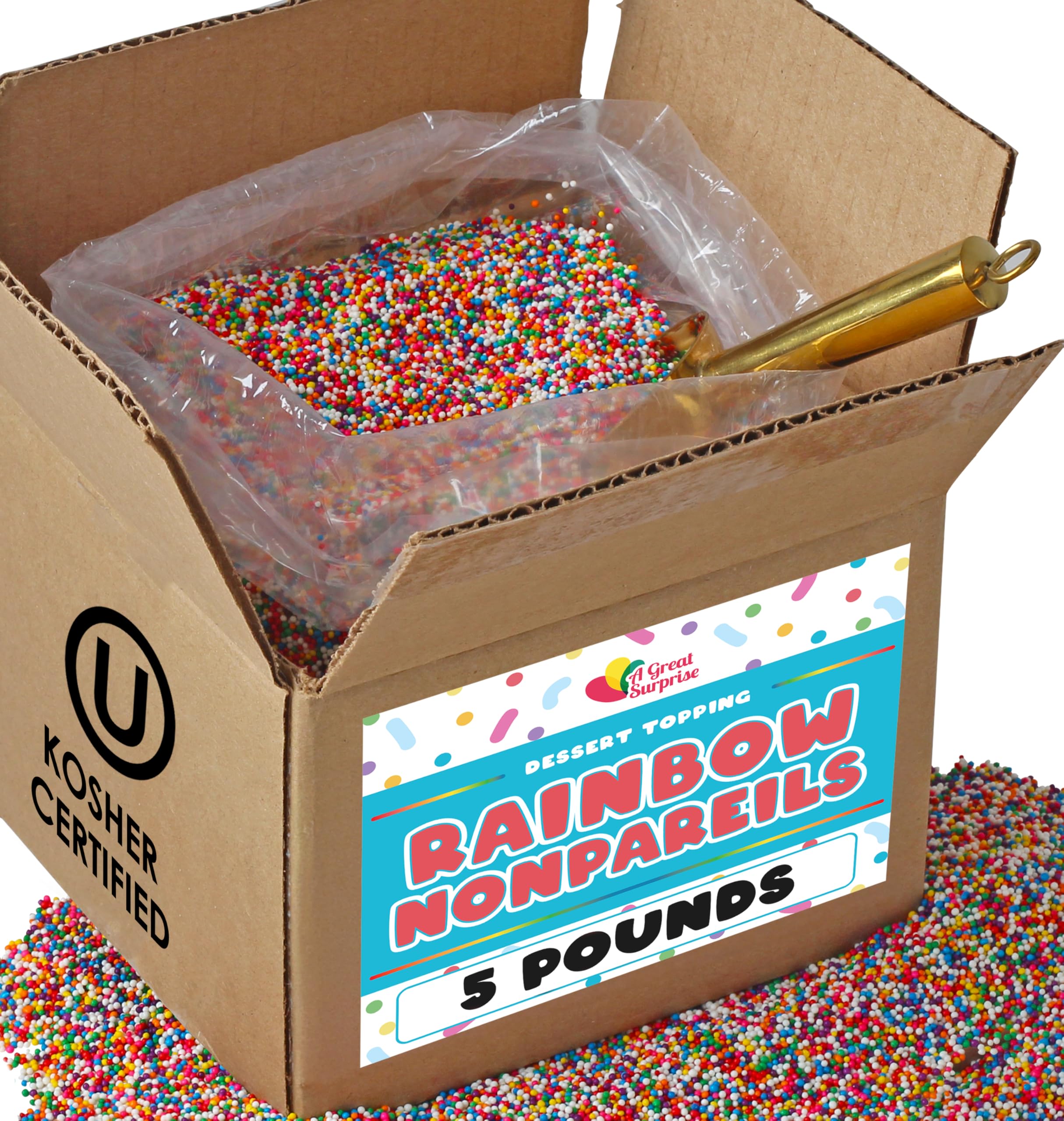 Amazon.com: Rainbow Nonpareils Sprinkles - 5 Pounds - Bulk Sprinkles ...