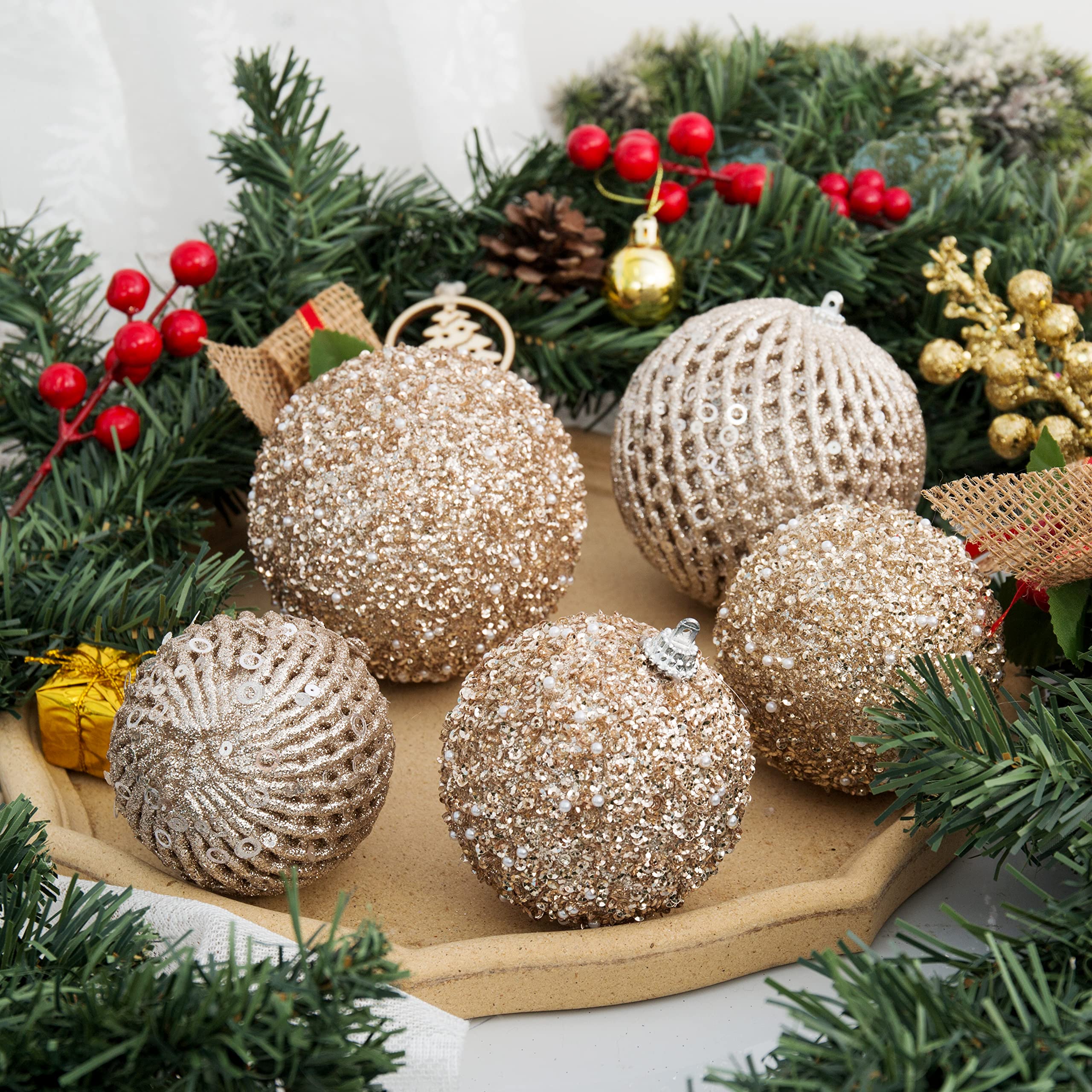 Christmas Glitter Balls 12 Pcs/lot Christmas Baubles Glitter Chic