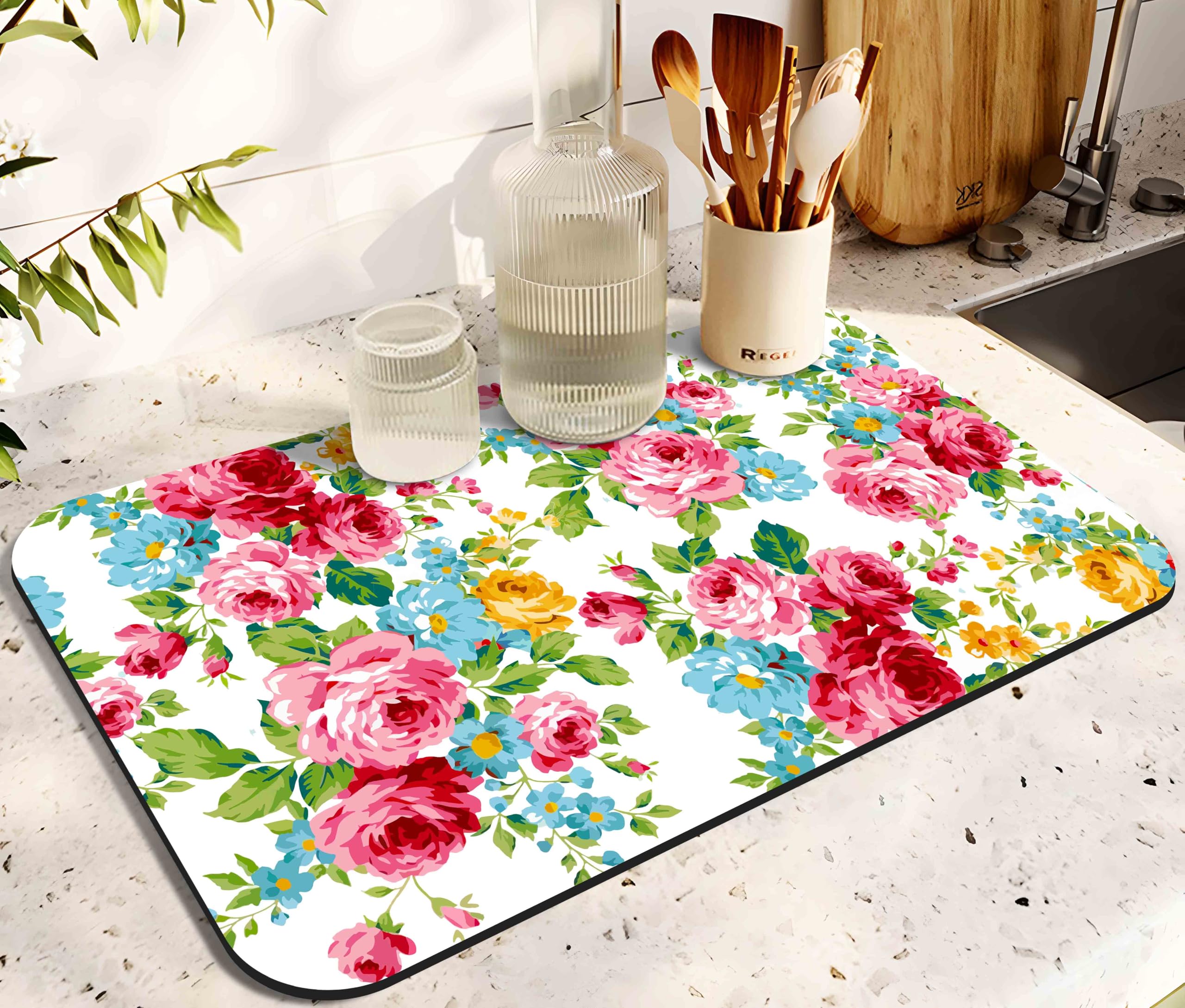 Buy Dish Drying Mat for Kitchen Counter 20x12in Washable Quick Dish ...