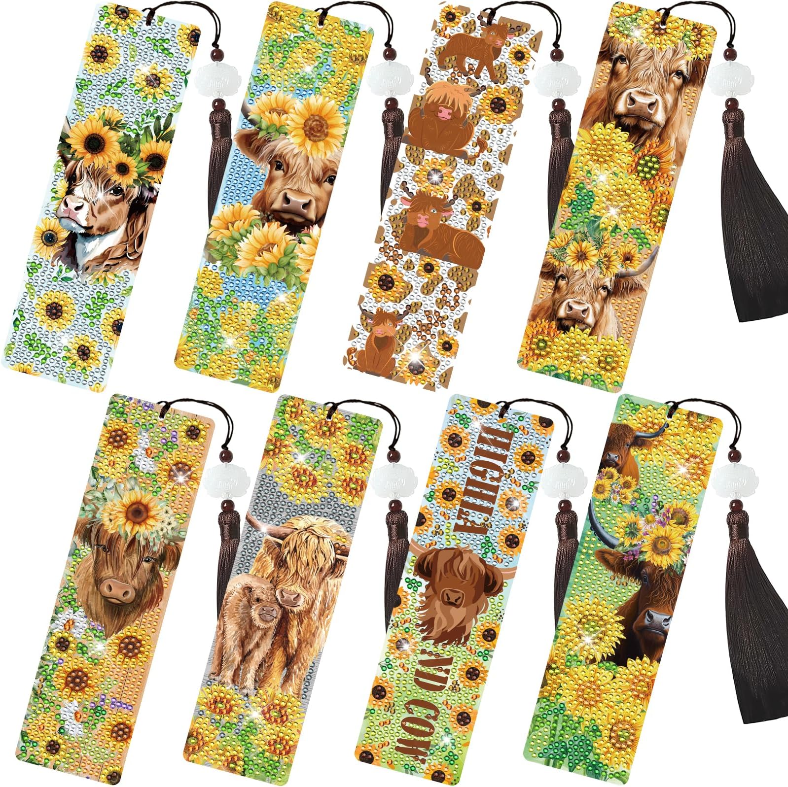 Amazon.com: 8 Pieces Mandala Diamond Art Bookmarks 5d Mandala Beaded ...