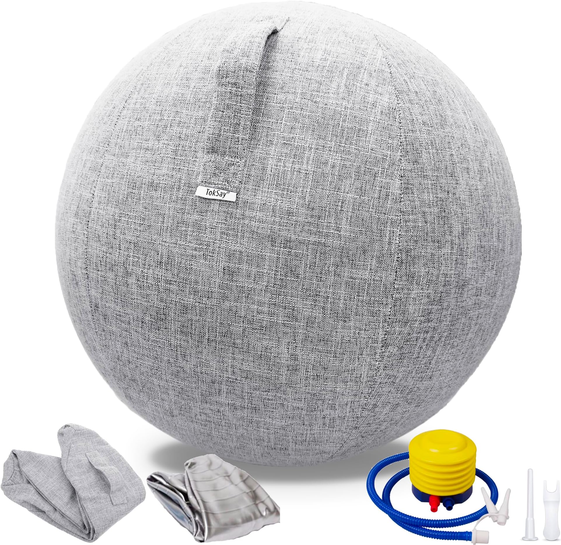 Amazon.com: J&V TEXTILES 65 Inch Posture Fuzzy Exercise Yoga Ball Chair ...