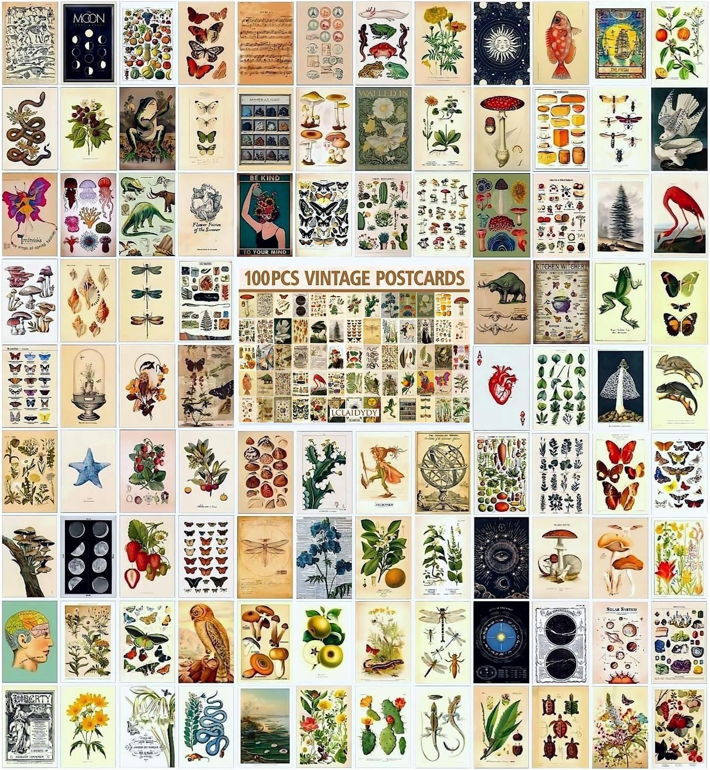 LCLAIDYDY 100 PCS Vintage Postcard Set,Post Cards for Mailing 4x6 Retro ...