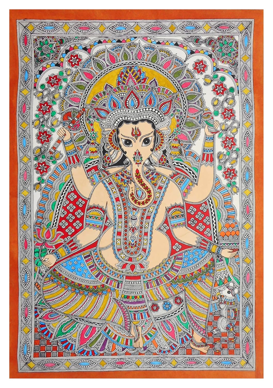 Mithila Kala by Kalpana Saha Paper Ganesha Painting (56 cm x 0.1 cm x ...