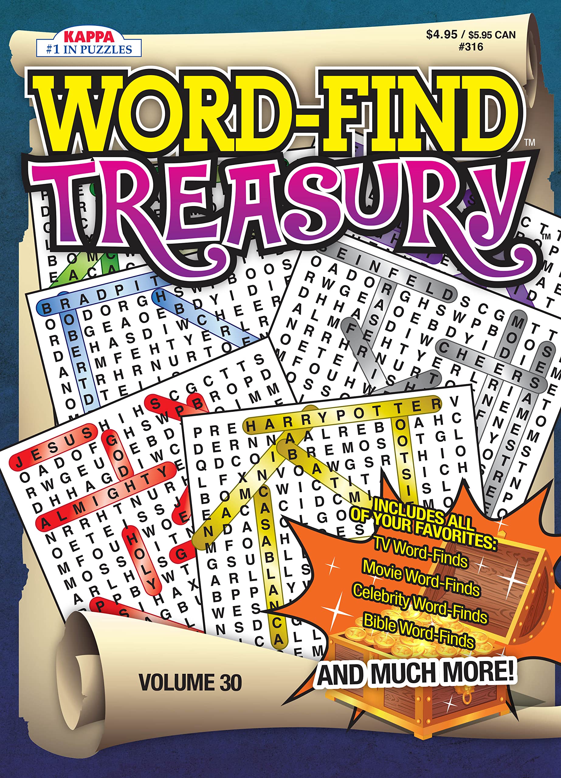 Word Find Treasury Puzzle Book-Word Search Volume 30: Kappa Books ...