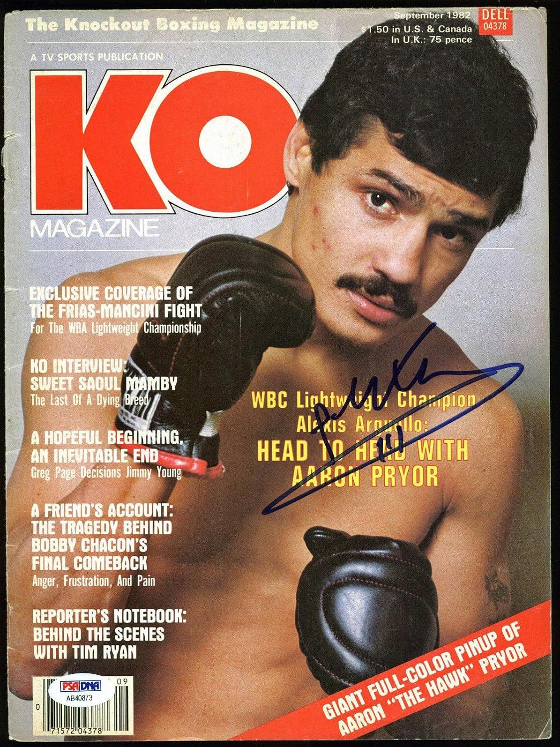 Alexis Arguello Signed KO Boxing Magazine Cover #AB40873 - PSA/DNA ...