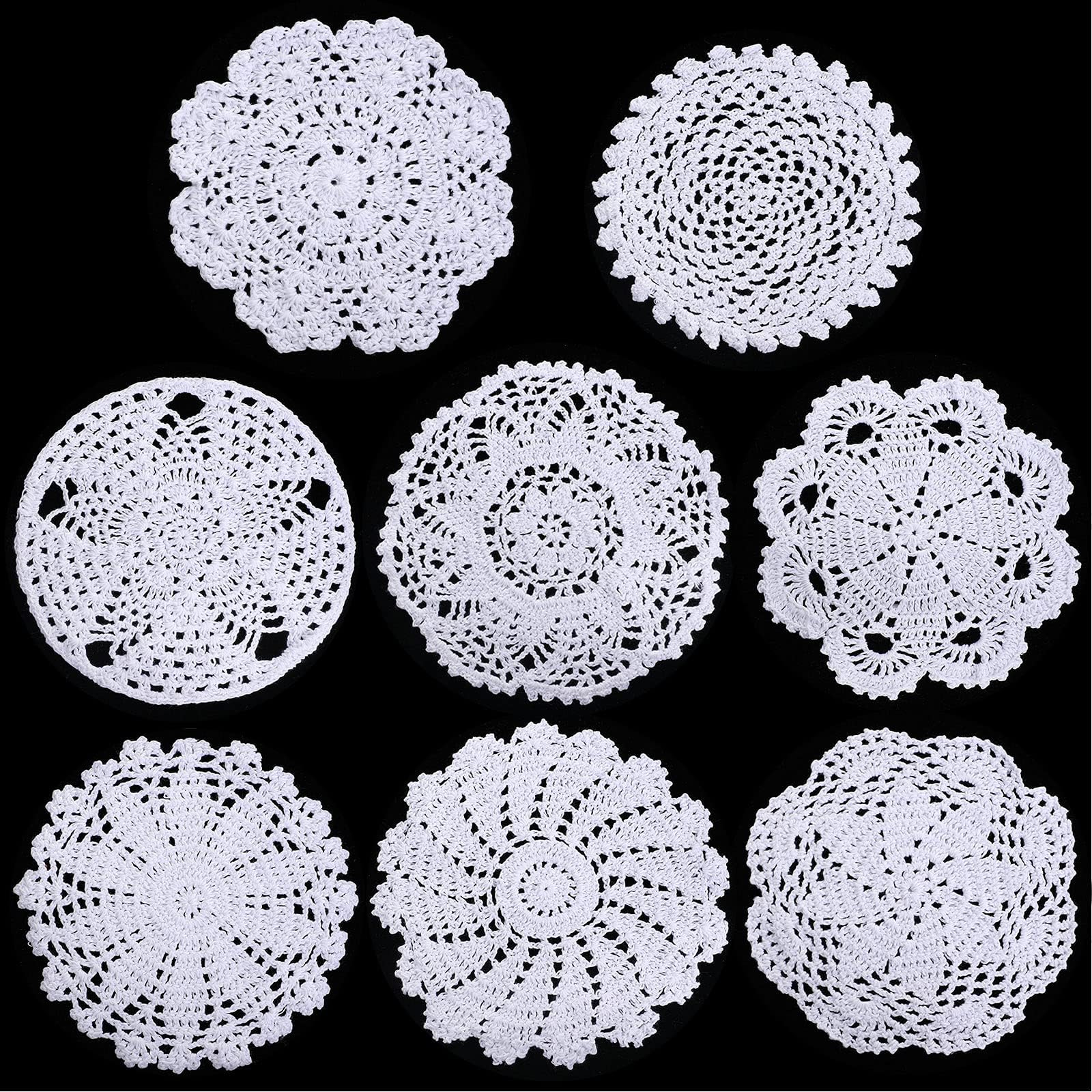 Amazon.com: Jiozermi 24 Pcs Hand Crochet Lace Doilies, Handmade Vintage ...