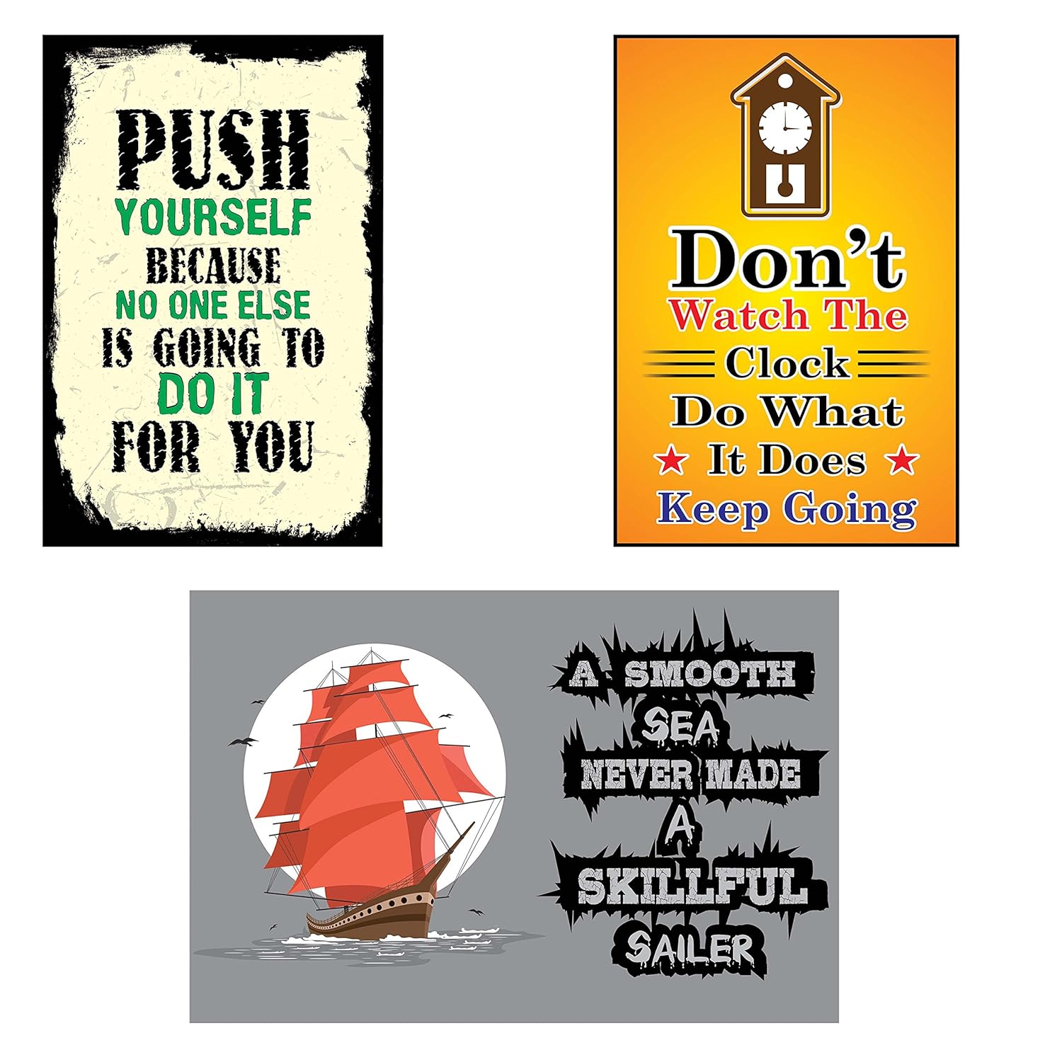 Combo Pack of 3 motivational Posters Wall Poster Quotes & Motivation ...