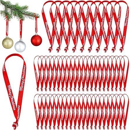 Amazon.com: Shappy Pieces Hangers Ribbon 10.6 Inch Christmas Ornament ...