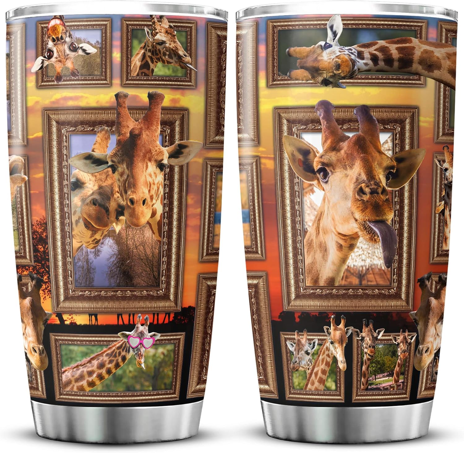 Amazon.com | KOIXA Giraffe Insulated Tumbler With Lid 20 Oz Funny ...