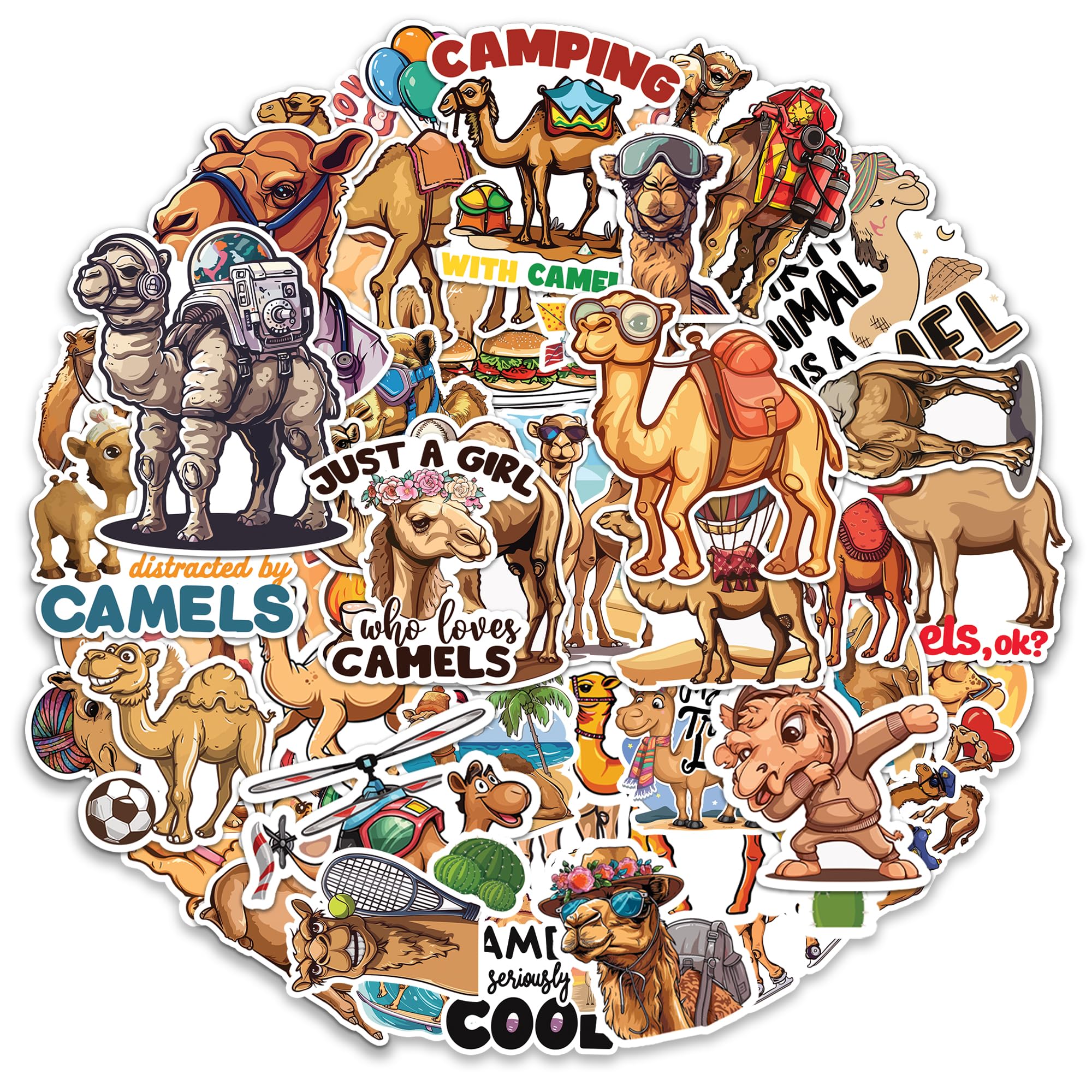 Amazon.com: MONIZY Camel Stickers 50 Pieces Vinyl Waterproof Decal for ...
