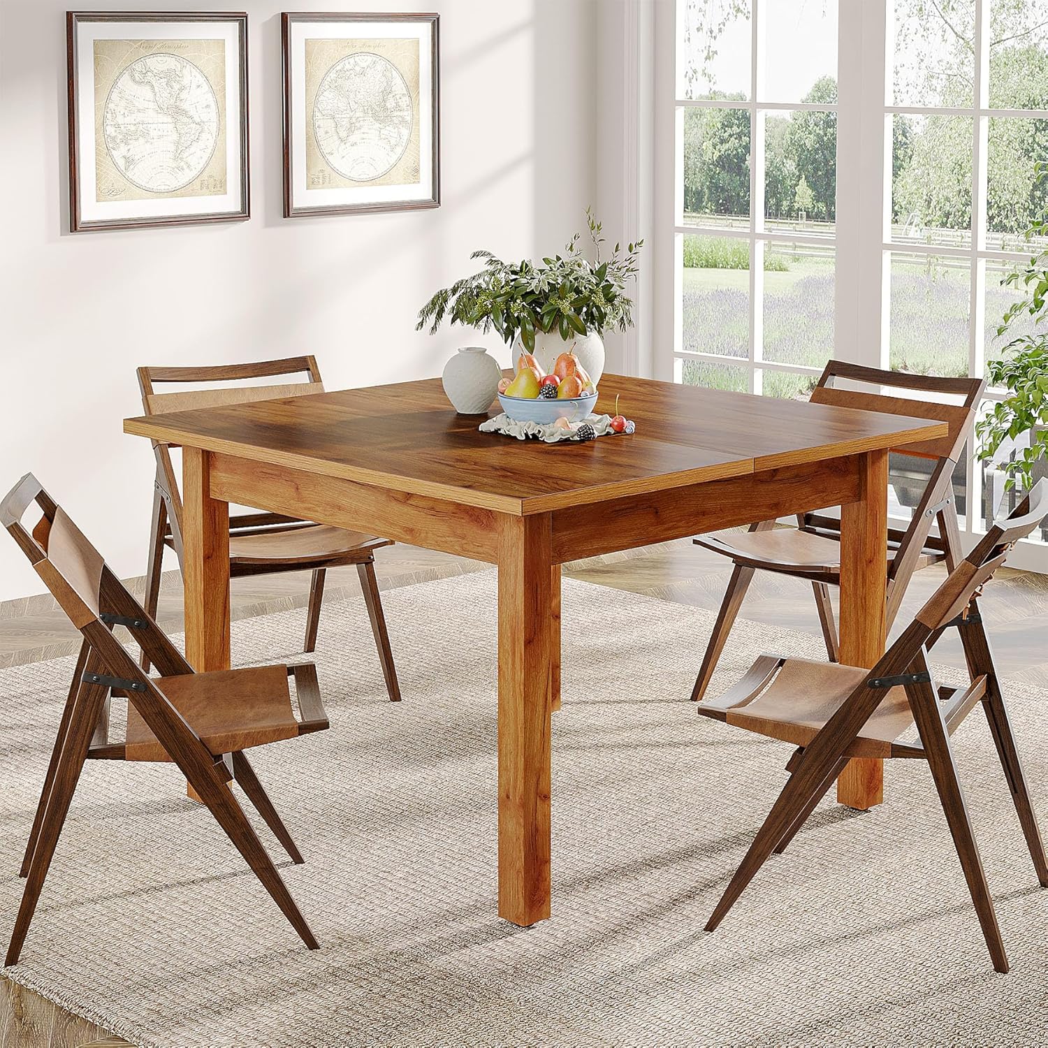 Amazon.com - Tribesigns Wood Dining Table Farmhouse Kitchen Table for ...