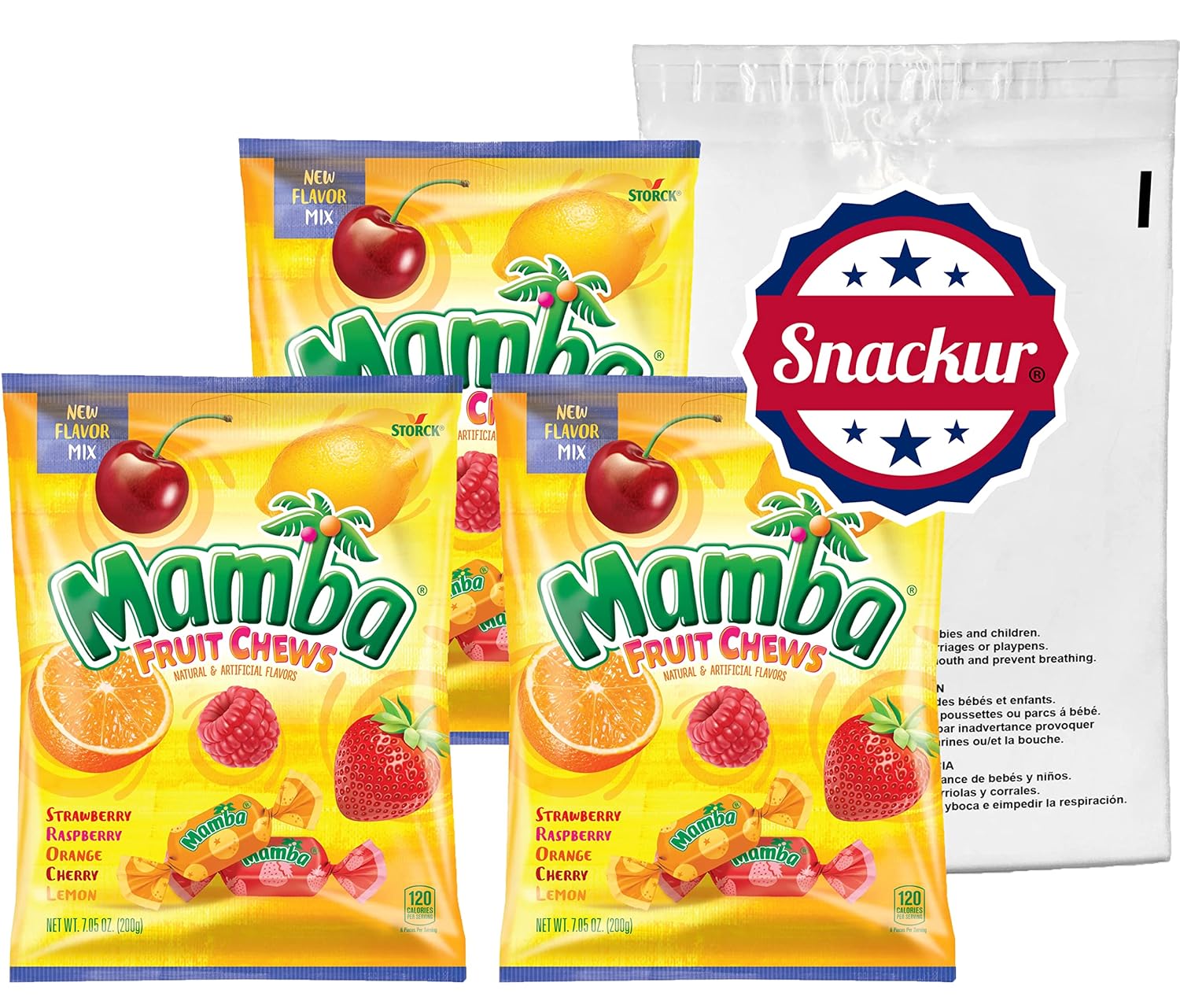 Amazon.com : Mamba Fruit Chews, Fruit Flavor Mix, 3.52 Oz, 3 Pack, With ...