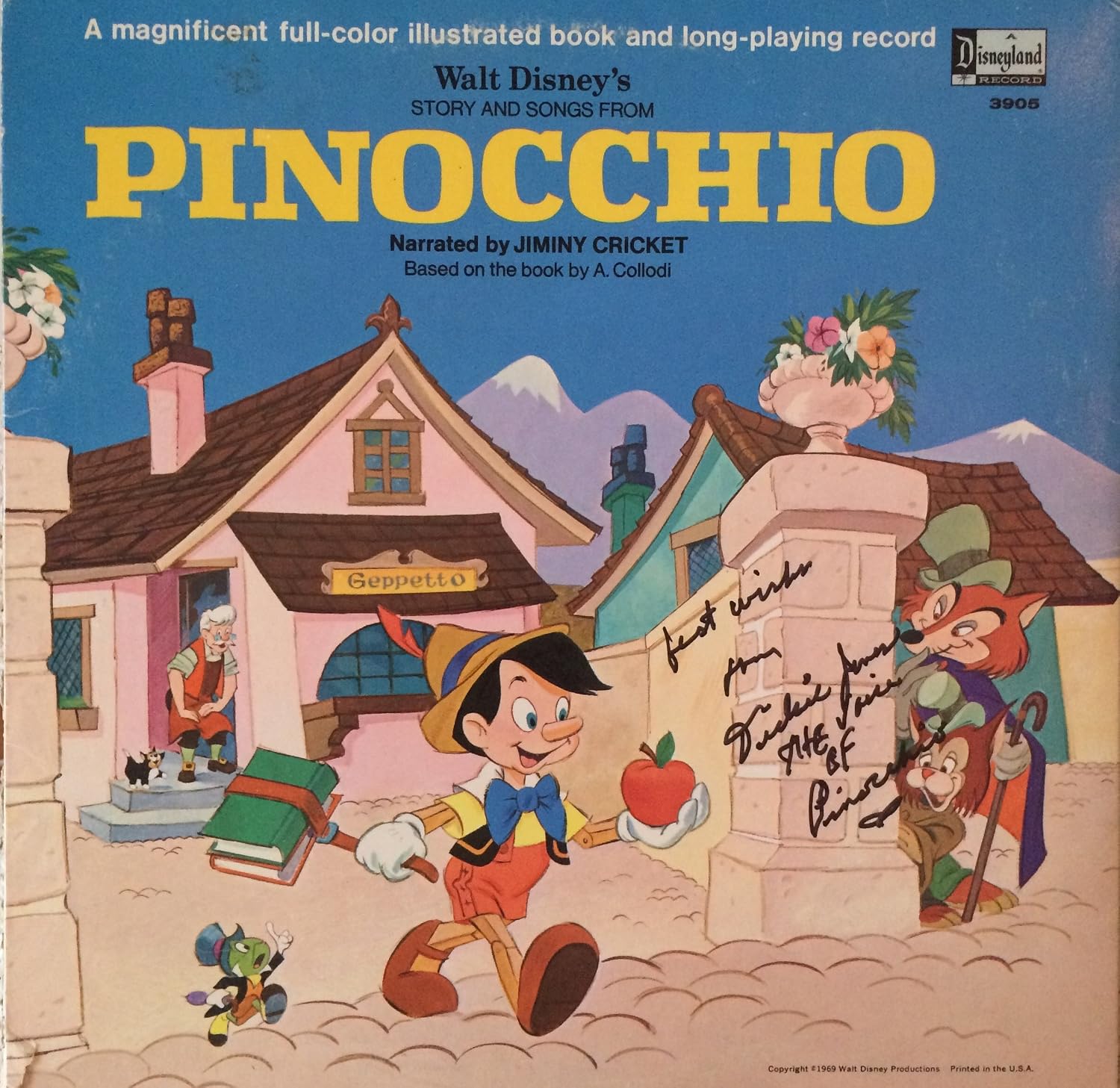 Pinocchio signed album LP at Amazon's Entertainment Collectibles Store