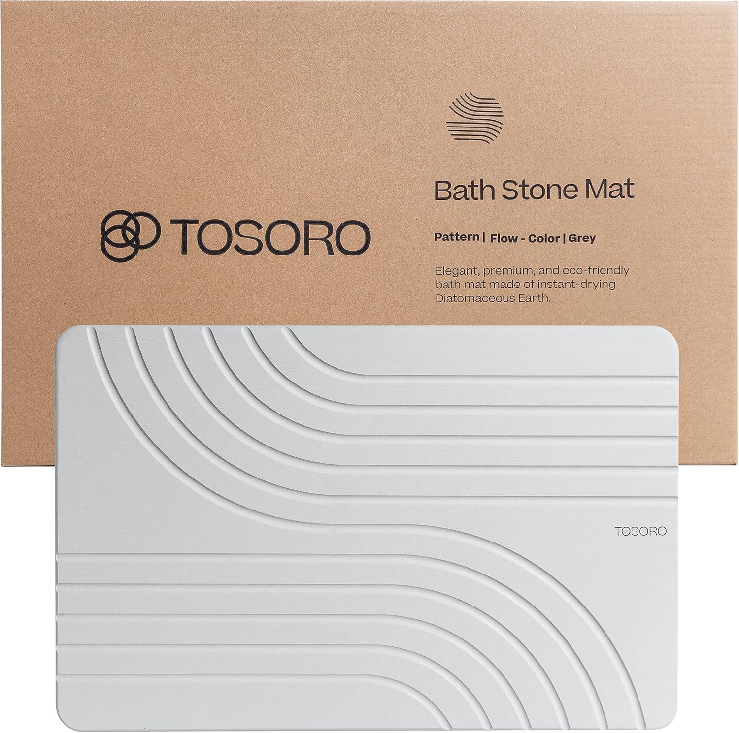 Amazon.com: TOSORO Stone Bath Mat, Diatomaceous Earth Non-Slip Stone ...