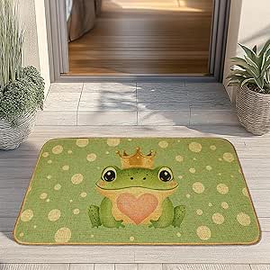 Amazon.com: Cute Frog Welcome Door Mat, Non-Slip Front Doormat for ...