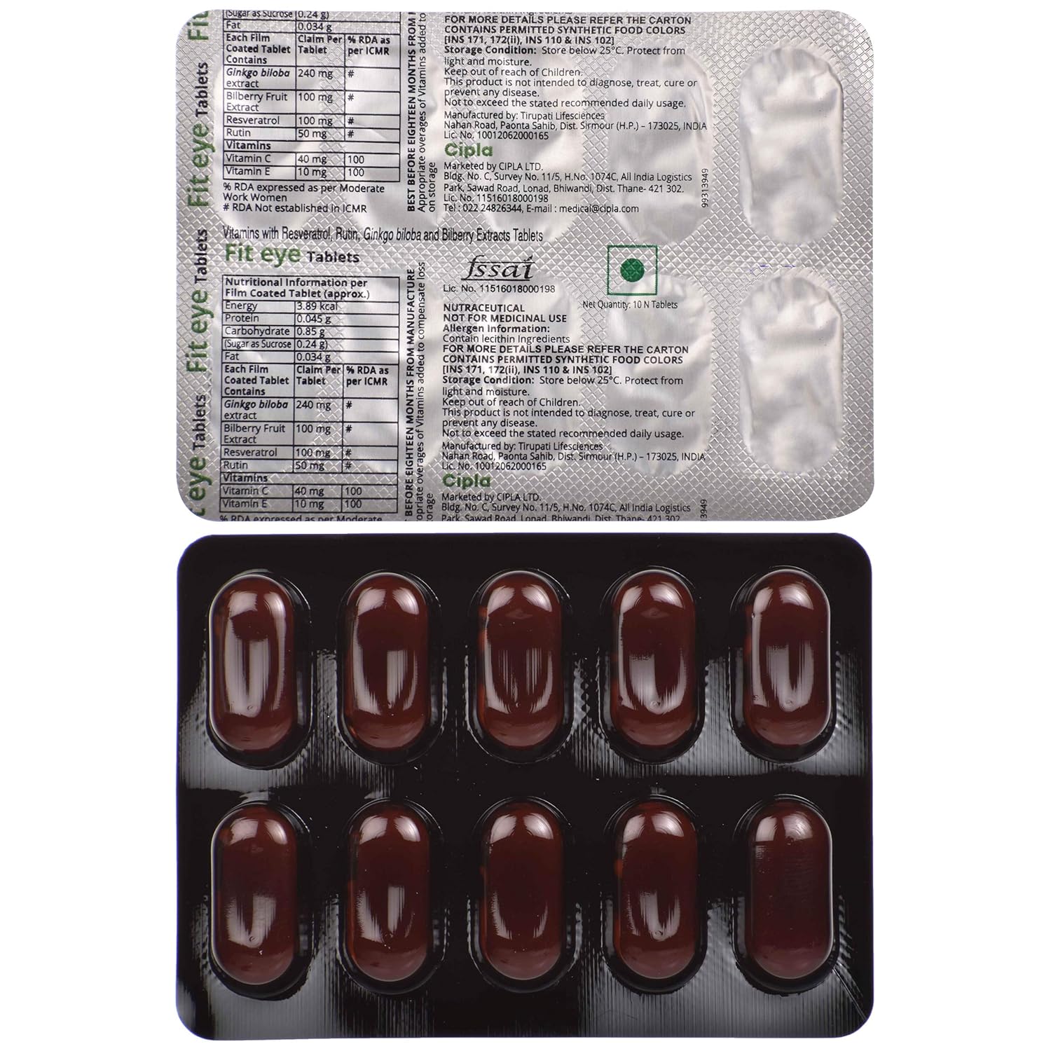 Fit Eye Tablet 10's : Amazon.in: Health & Personal Care