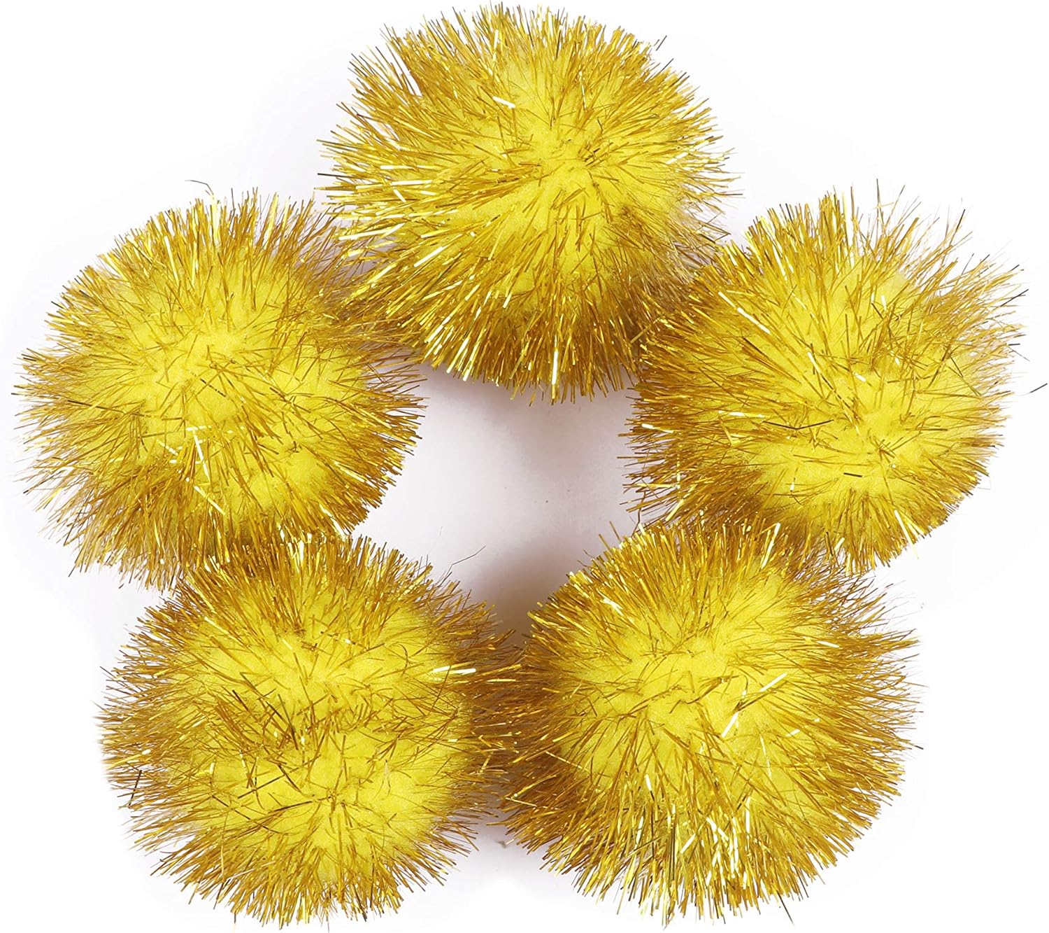 Amazon.com: YYCRAFT 30pcs Large Glitter Tinsel Pom Poms Sparkle Balls ...
