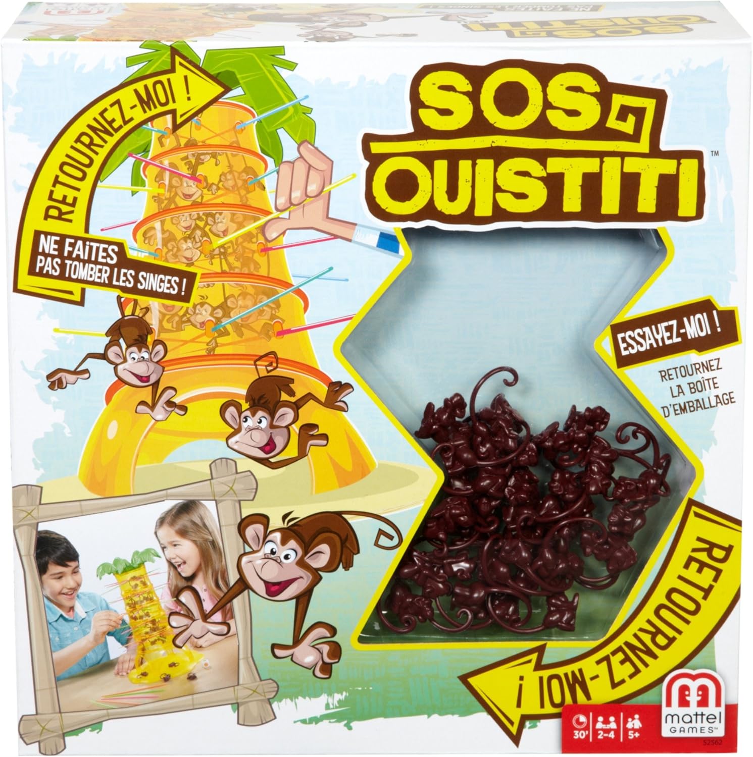 Amazon.com: Mattel Games SOS Ouistiti, Board and Skill Game for ...