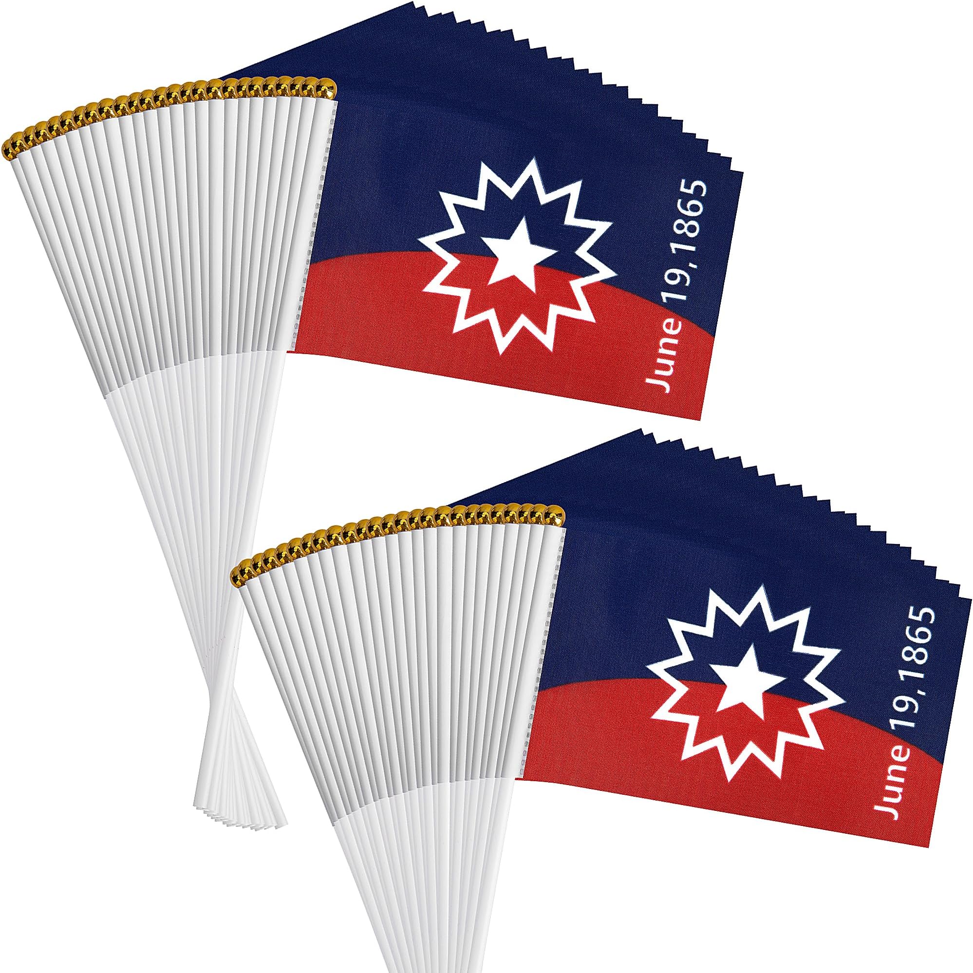 Amazon.com : 20 Pack Small Juneteenth Flag Stick 5'' x 8'' - Handheld ...