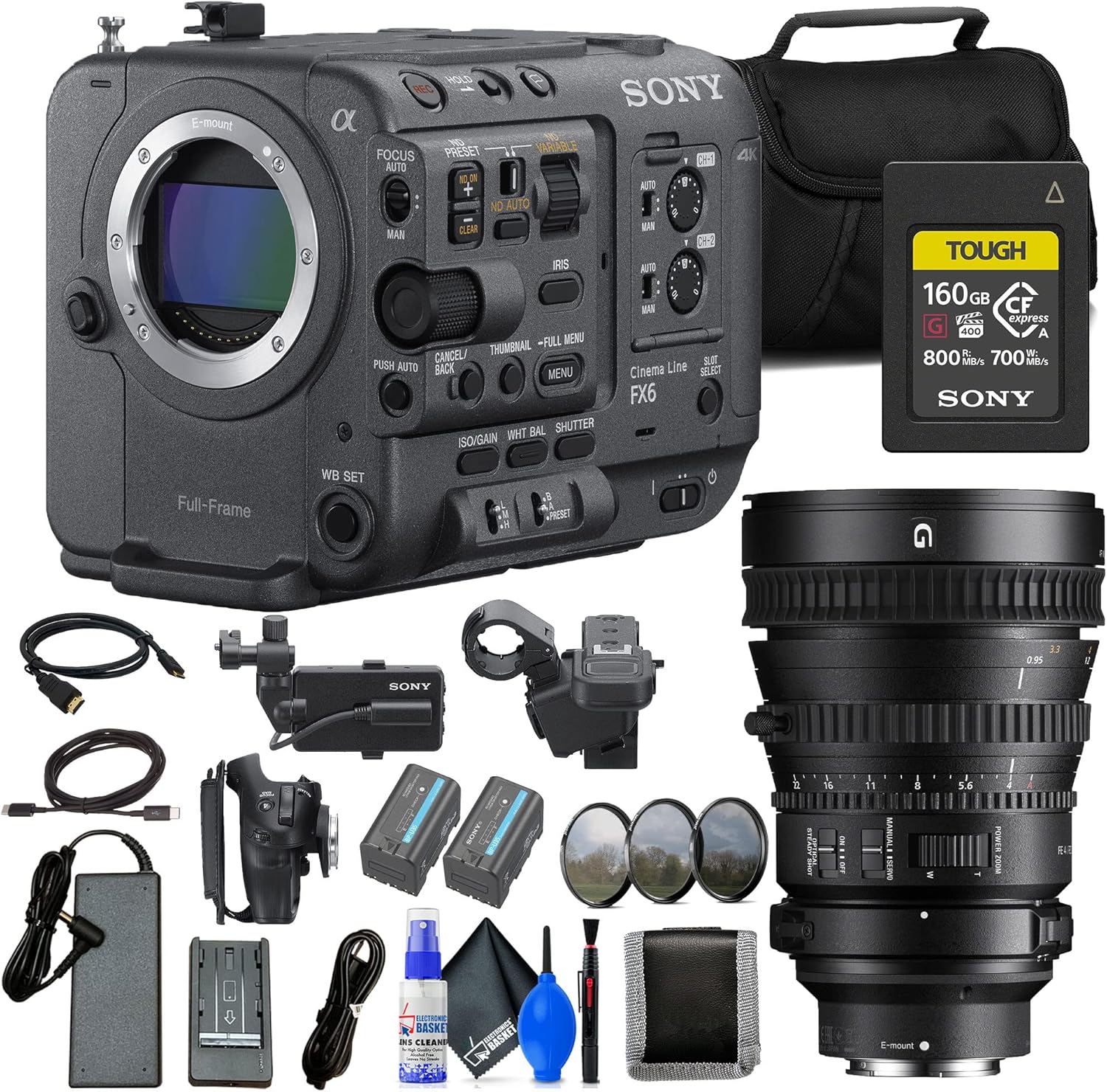 Amazon.com : Sony FX6 Full-Frame Cinema Camera (Body Only) (ILME-FX6V) FE PZ 28-135mm Lens ...