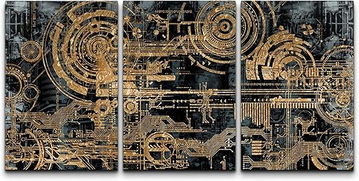 Amazon.com: wall26 Canvas Print Wall Art Set Electronic PC Motherboard ...