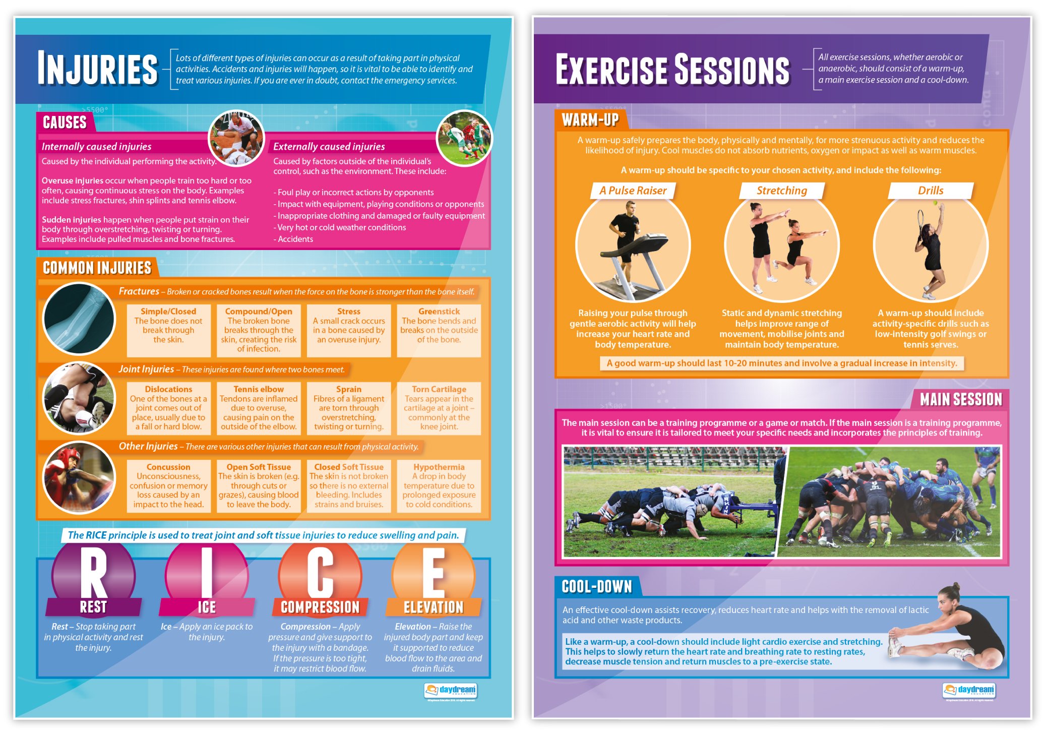 Physical Training Posters Set Of 7 PE Posters Laminated Gloss
