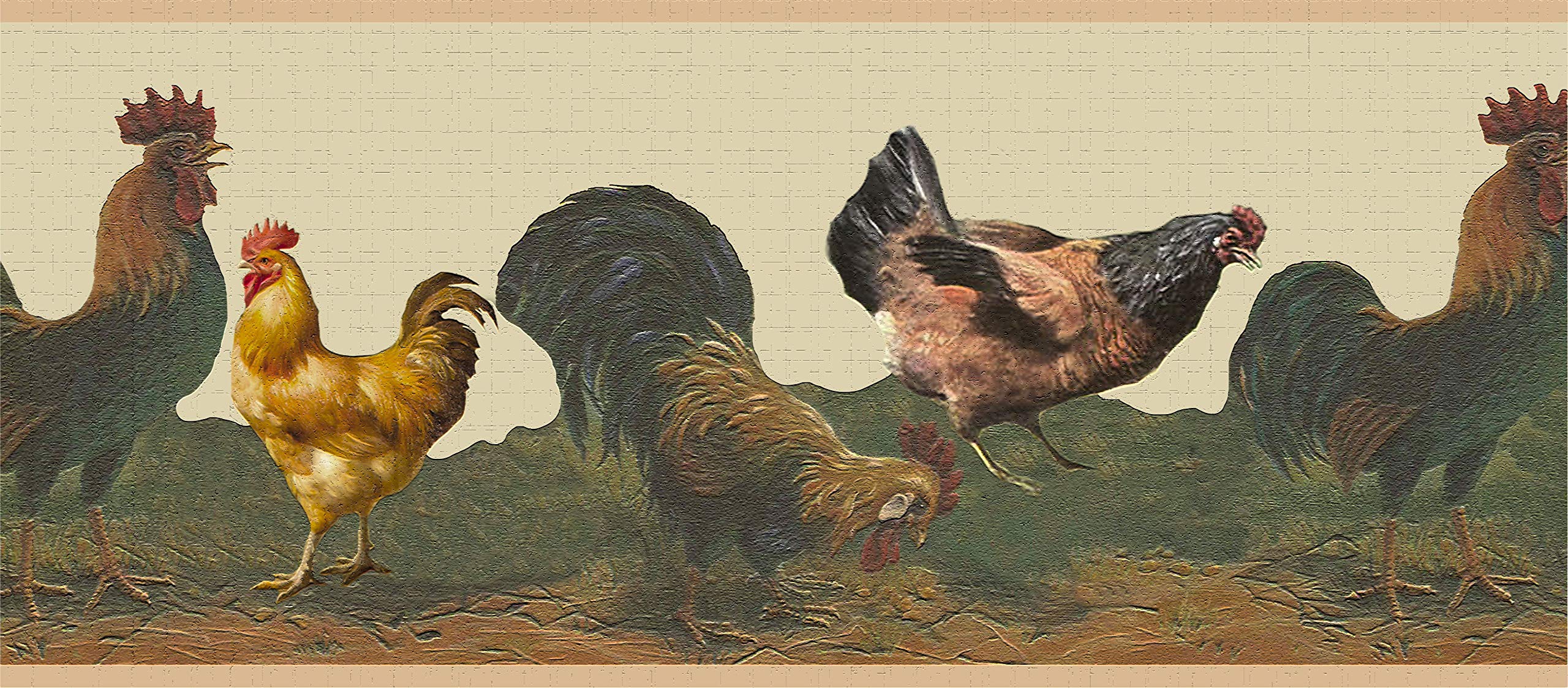 Animal Print Wallpaper Border Rooster Chicken Wallpaper